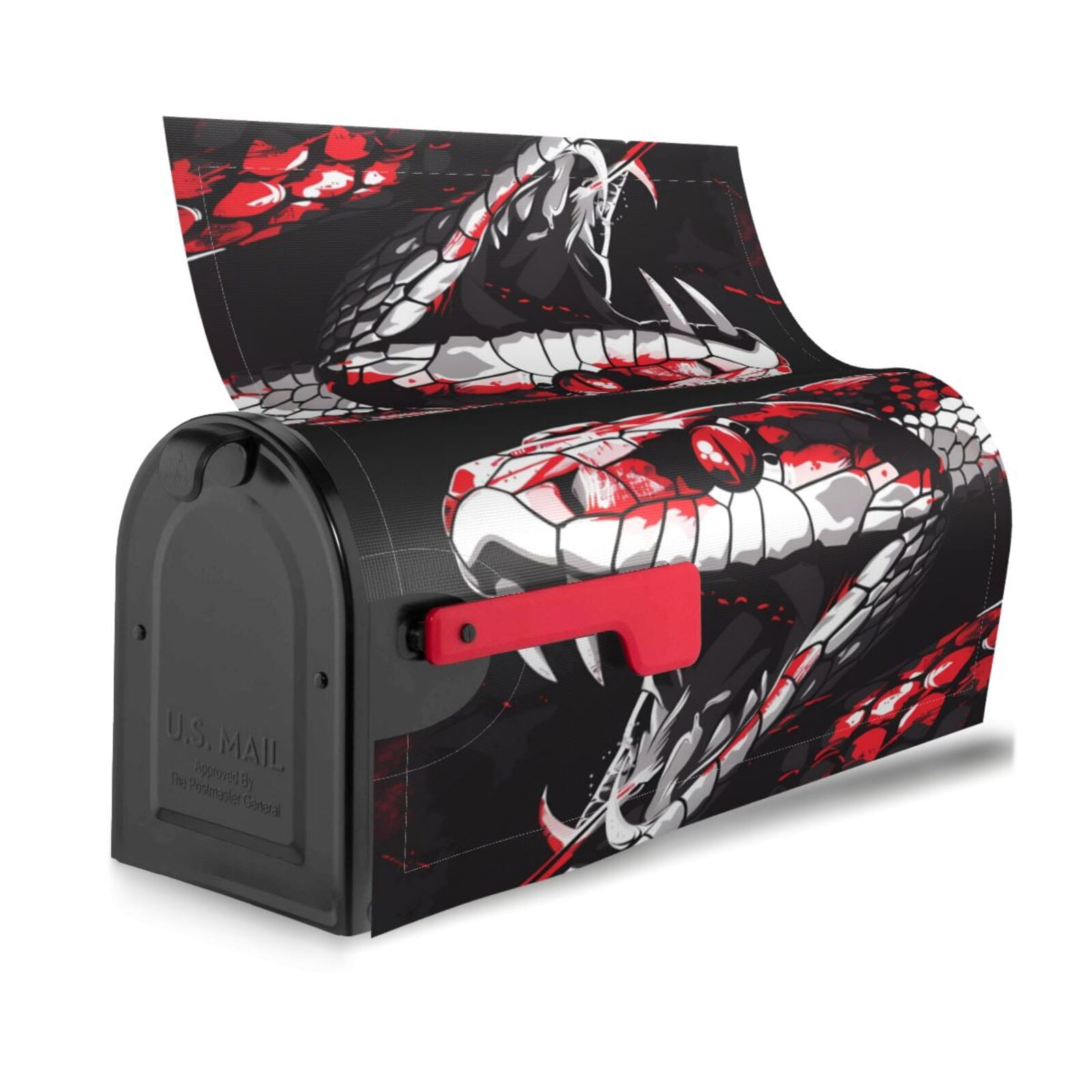 Bingfone Fierce Red Viper Graphic Art Magnetic Mailbox Cover Standard ...