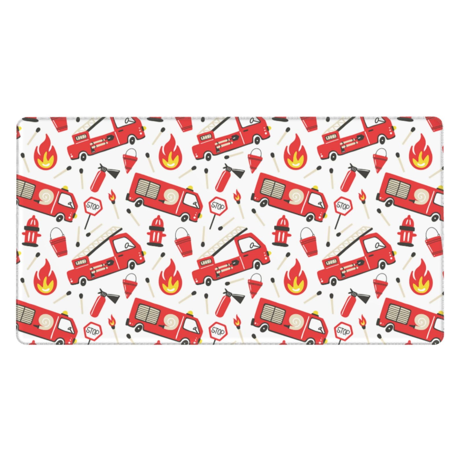 Bingfone Fire Truck Large Gaming Mouse Pad,Extended Desk Mousepad With ...