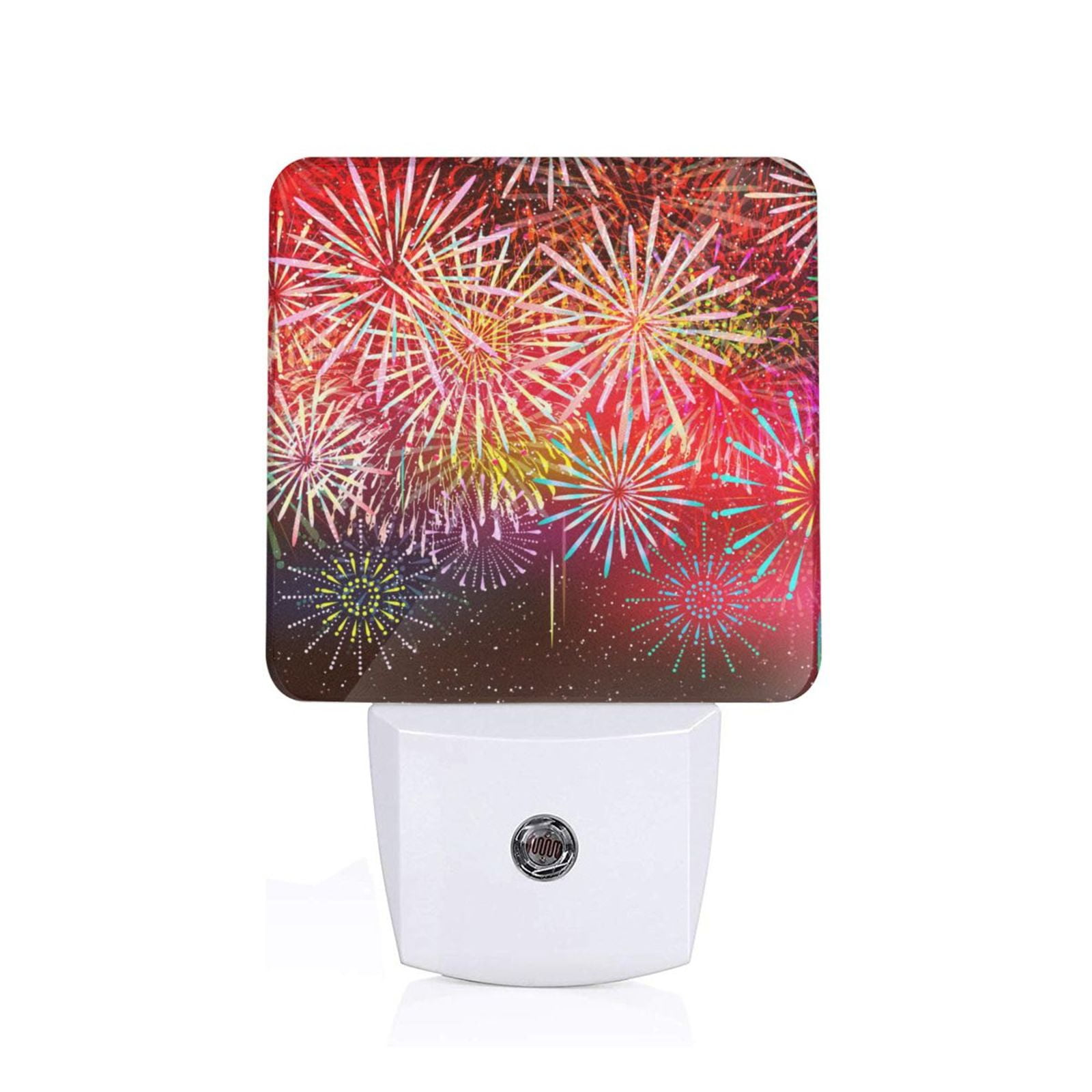 Bingfone Fireworks Print Night Lights Plug into Wall,Dusk to Dawn ...
