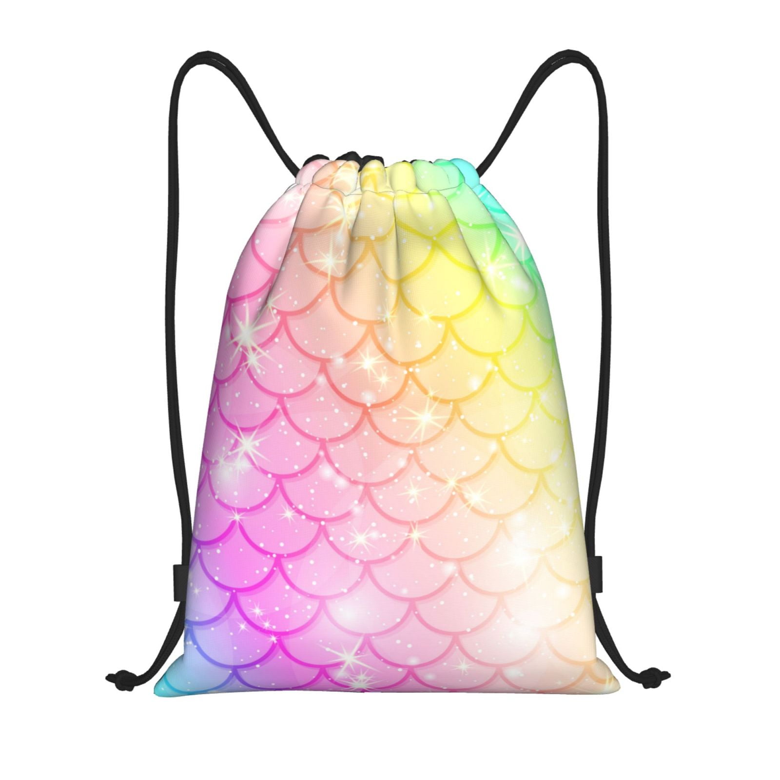 Bingfone Fish Scale Drawstrings Backpacks Bags For Men Women Gym ...