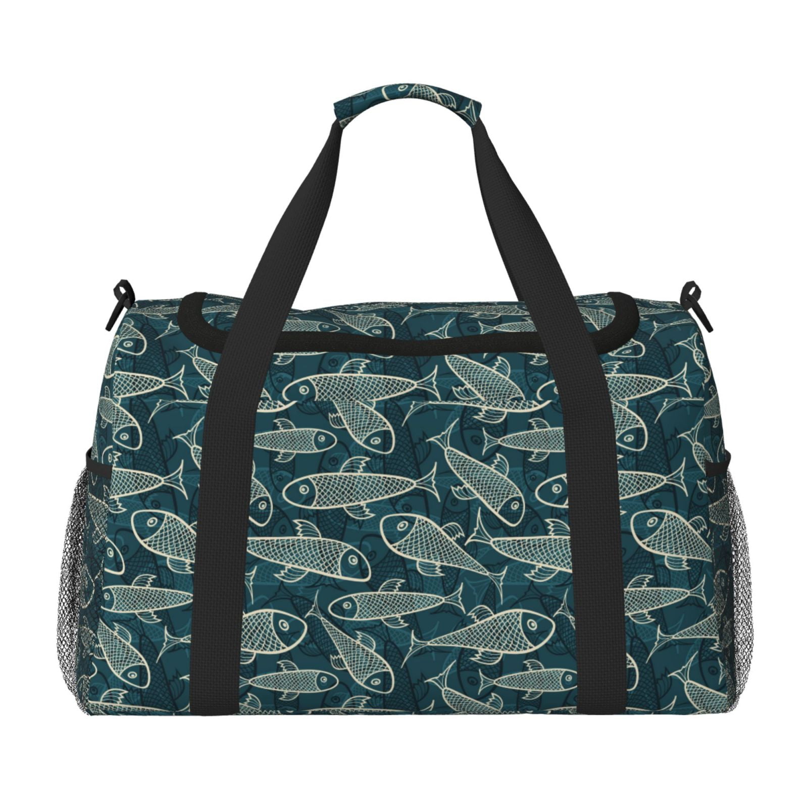 Bingfone Fish Style Print Travel Duffel Tote Bag,Waterproof Shoulder ...