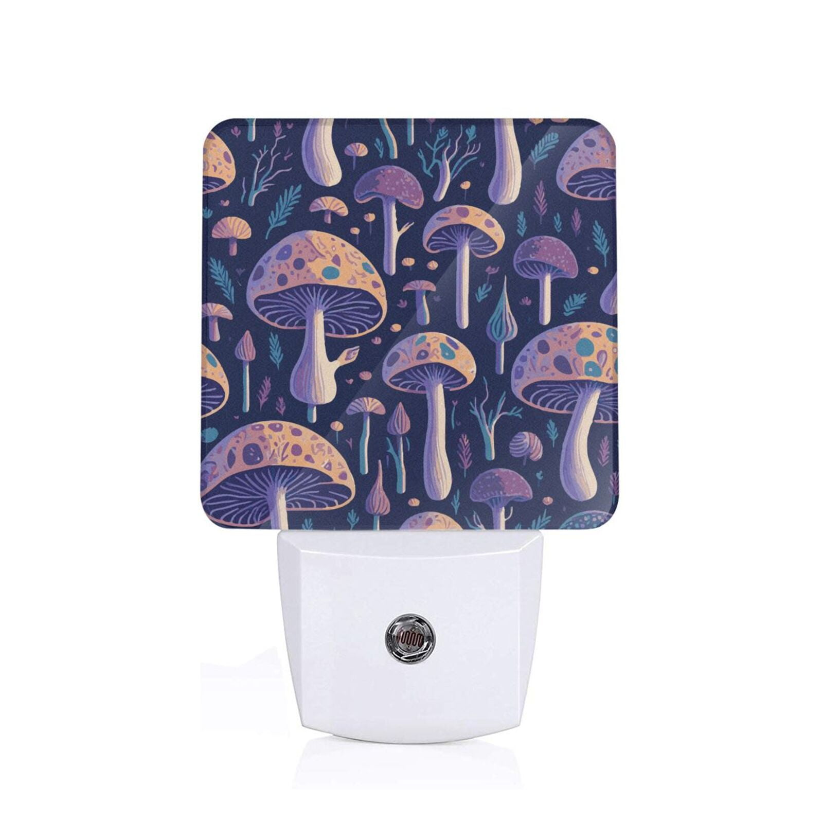 Bingfone Floral Hippie Mushrooms Print Night Lights Plug into Wall,Dusk ...