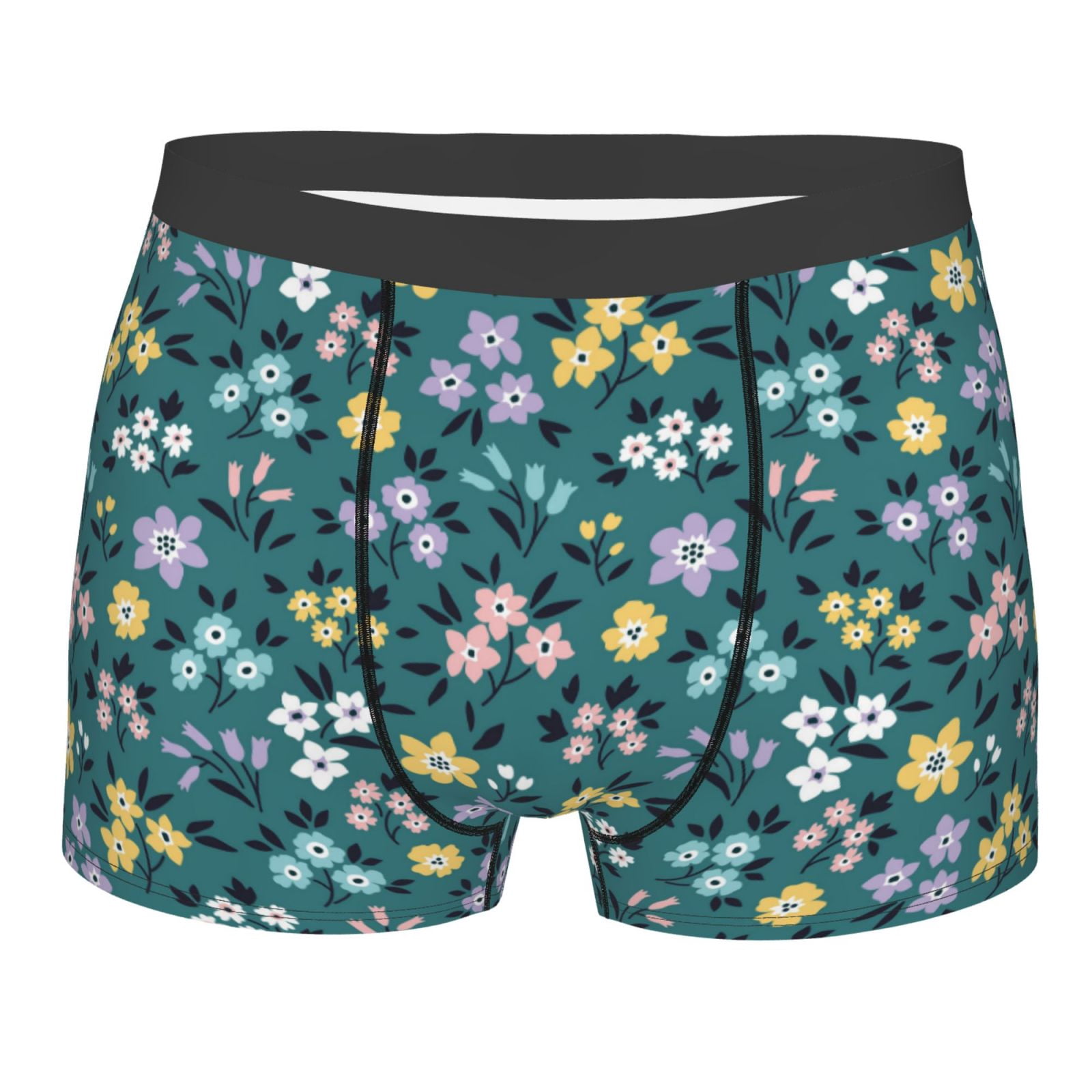 Bingfone Floral Men's Underwear - Casual Stretch Boxer Briefs-X-Large ...