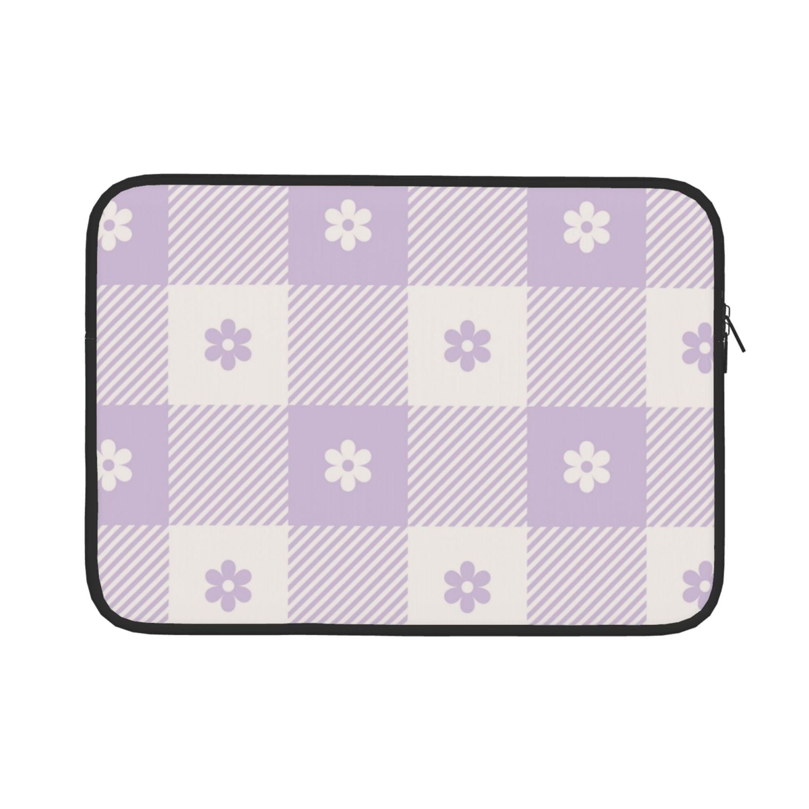 Bingfone Floral Purple Buffalo Plaid Laptop Sleeve Case 13 Inch, 360 ...