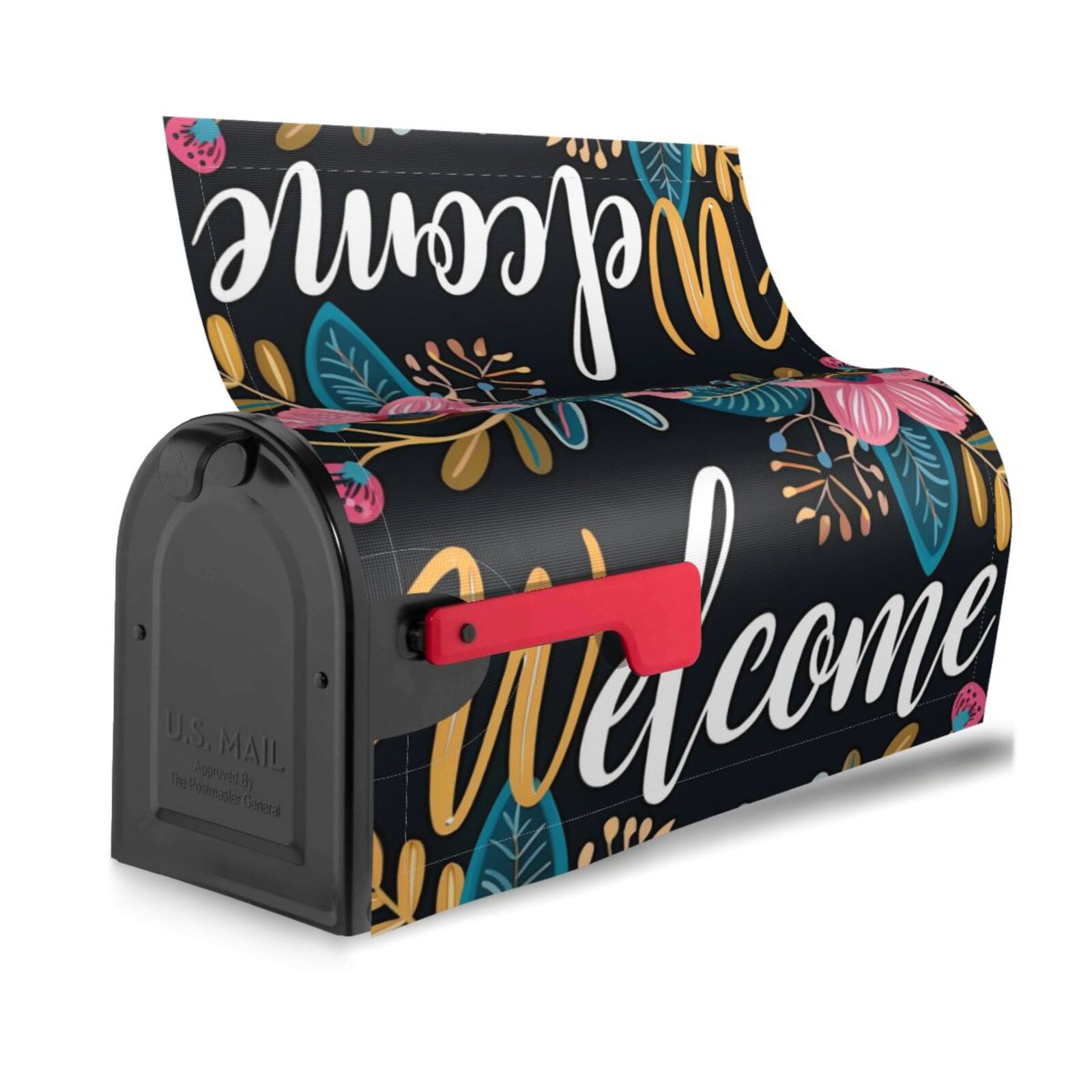 Bingfone Floral Welcome Sign Magnetic Mailbox Cover Standard Size for ...