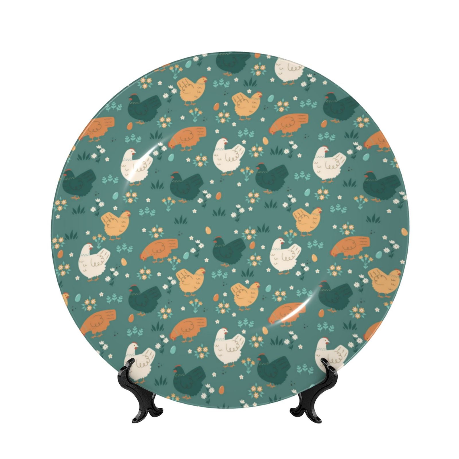 Bingfone Flowe Rooster Print Bone China Dinner Decorative Plates ...
