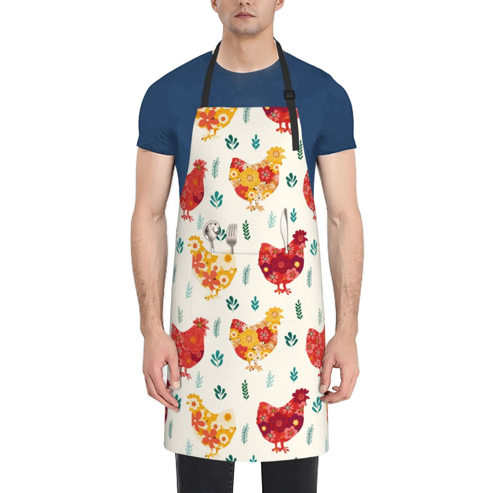 Bingfone Flower Chicken Apron Gifts For Men, Women Professional Grade ...