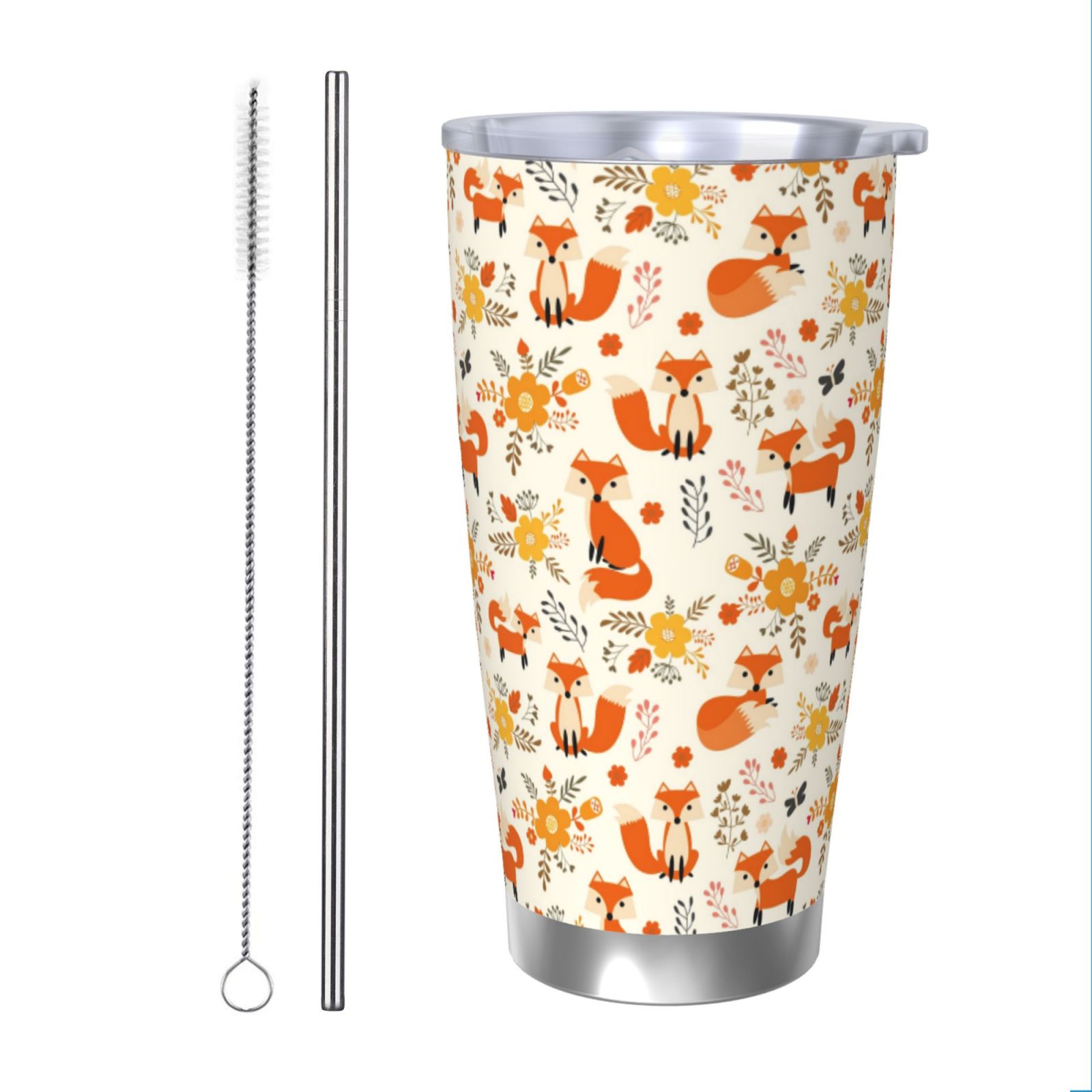Bingfone Flower Fox for 20 Oz Stainless Steel Travel Mug Double Wall ...