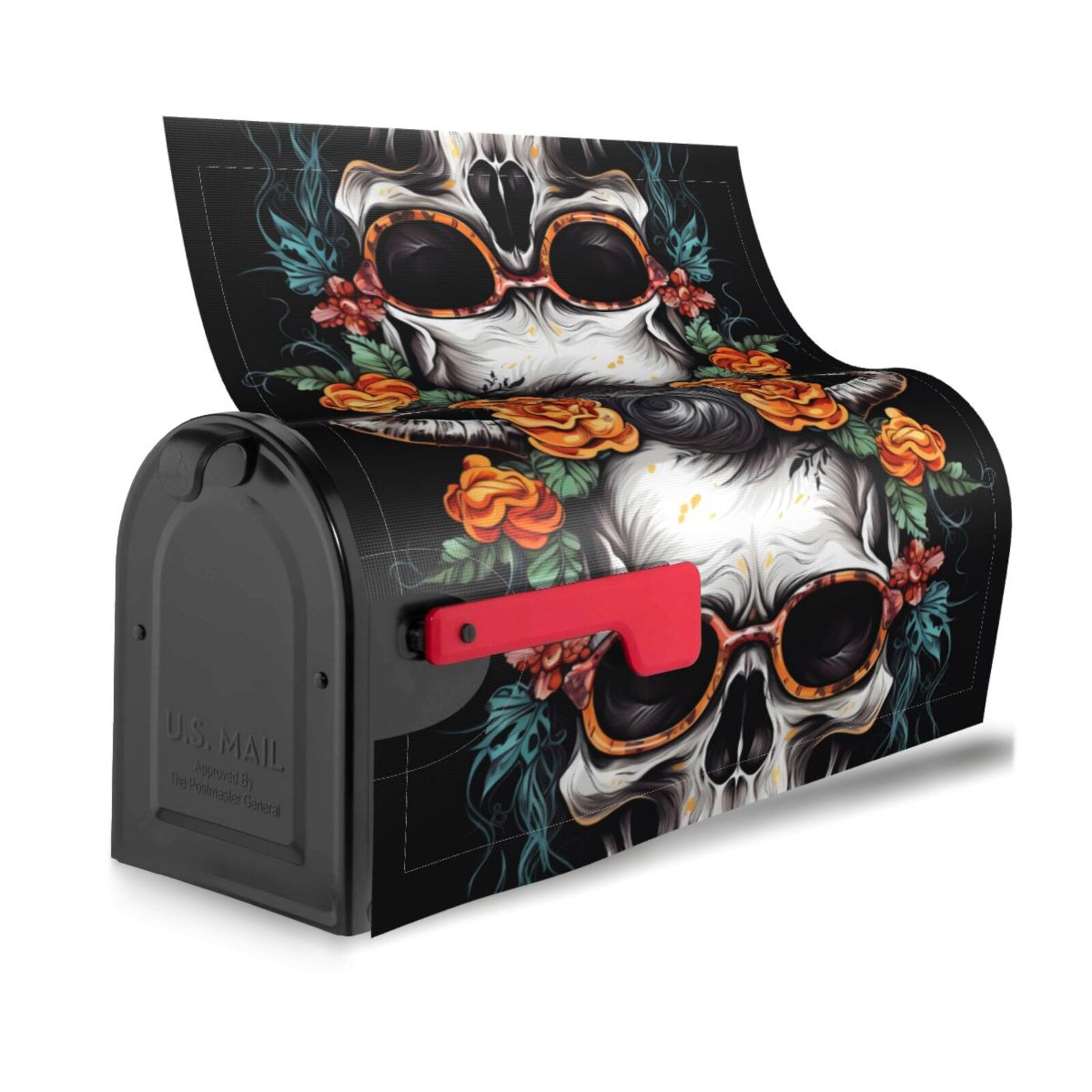 Bingfone Flower Horn Skull A Magnetic Mailbox Cover Standard Size for ...