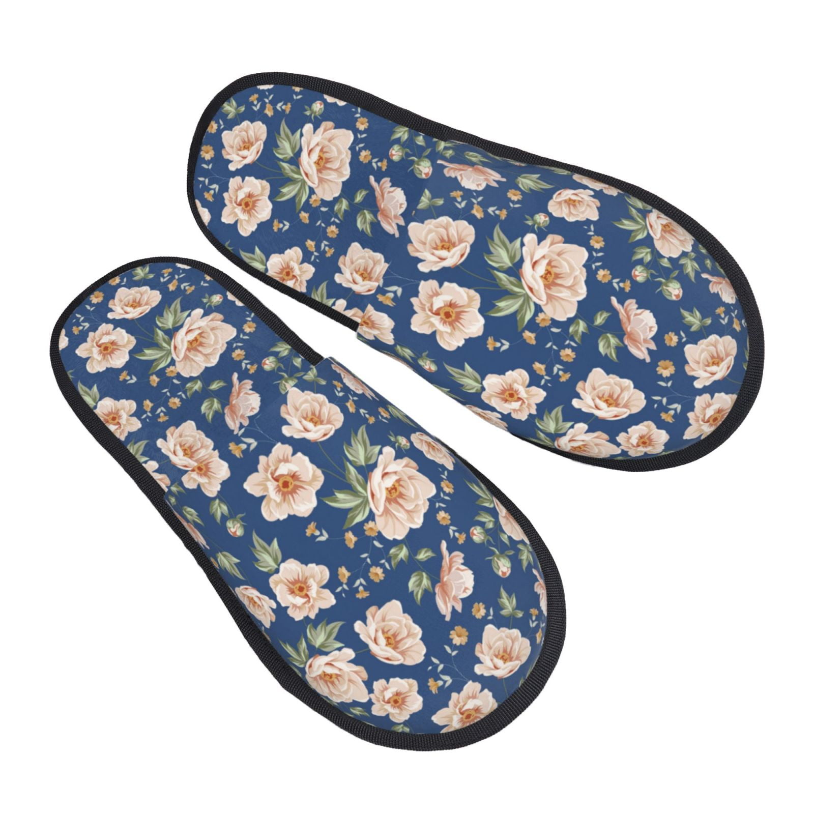 Bingfone Flower House Slippers for Women Men with Soft Rubber Sole Slip ...