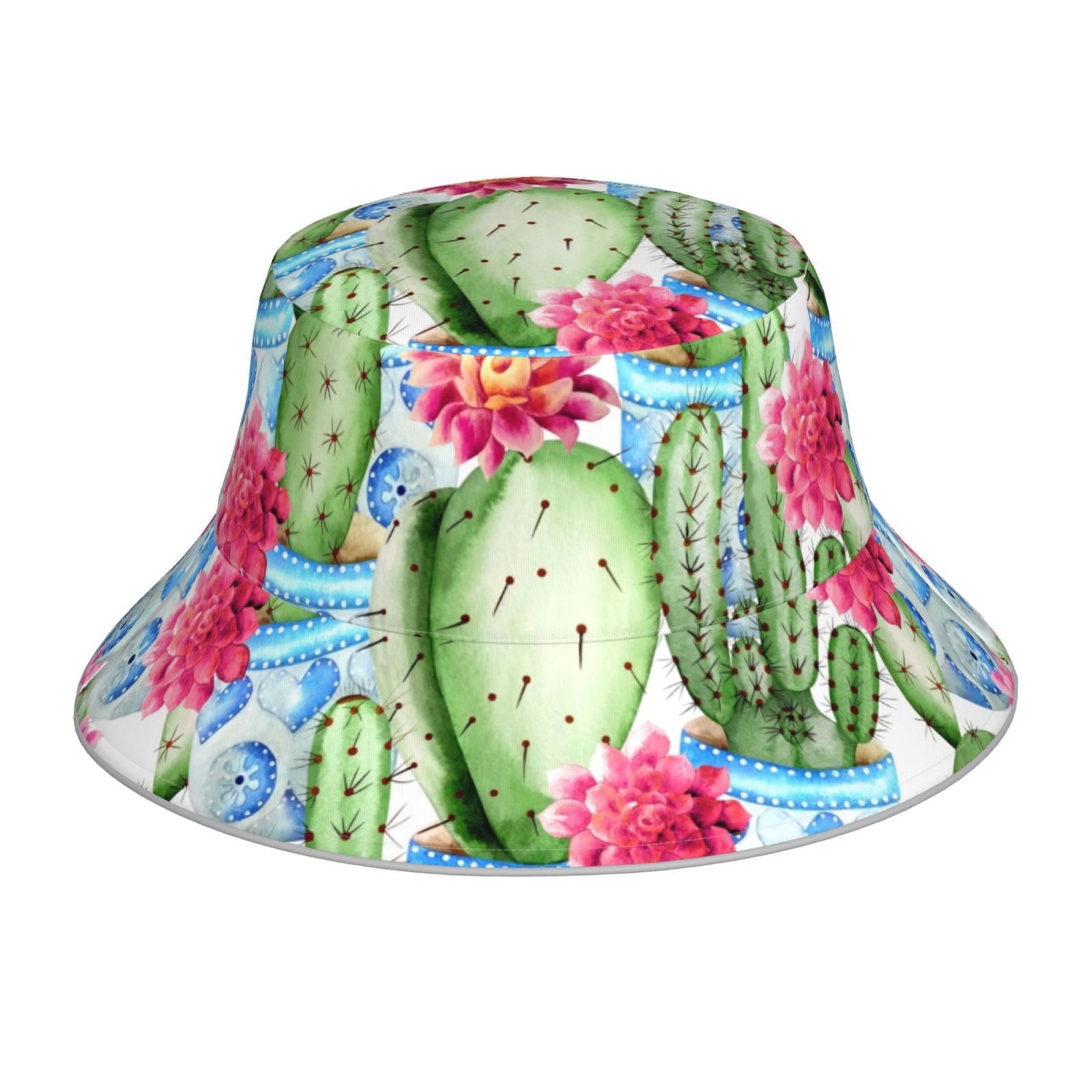 Bingfone Flowers And Cactus Bucket Hat For Men Women,Packable ...