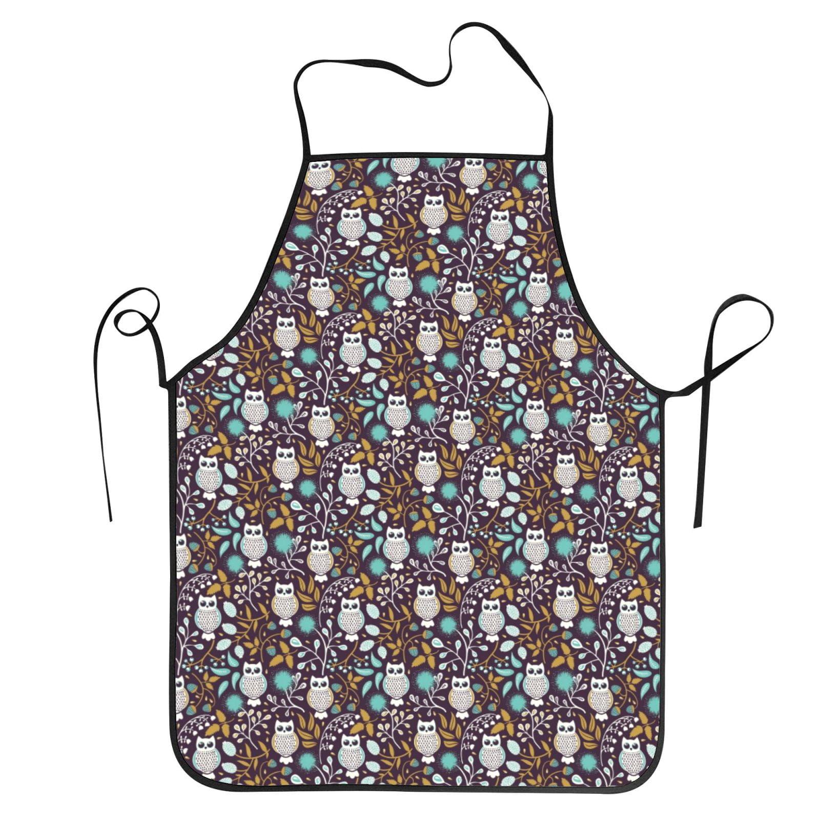 Bingfone Forest Cute Owl for Tie-up Apron, Unisex Waterproof and Stain ...