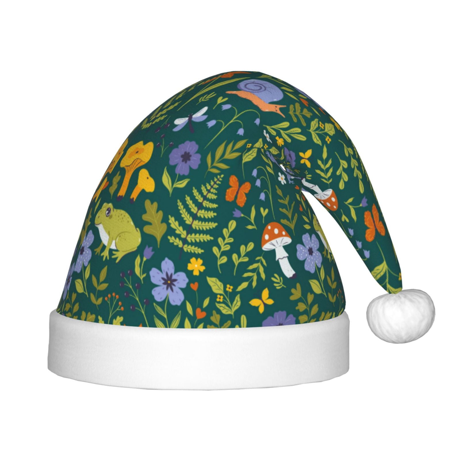 Bingfone Forest Flora And Fauna for Kids Christmas Hat Santa Hat for ...