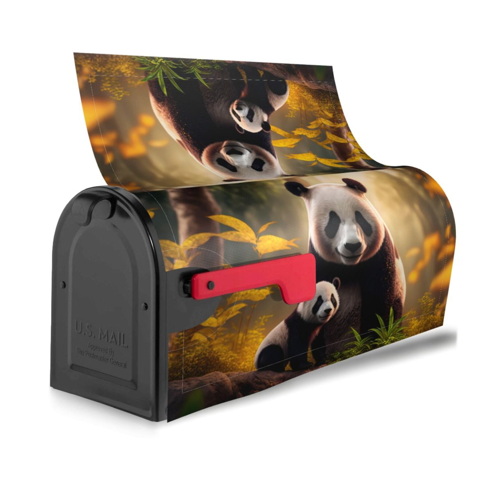 Bingfone Forest Panda Magnetic Mailbox Cover Standard Size for Garden ...