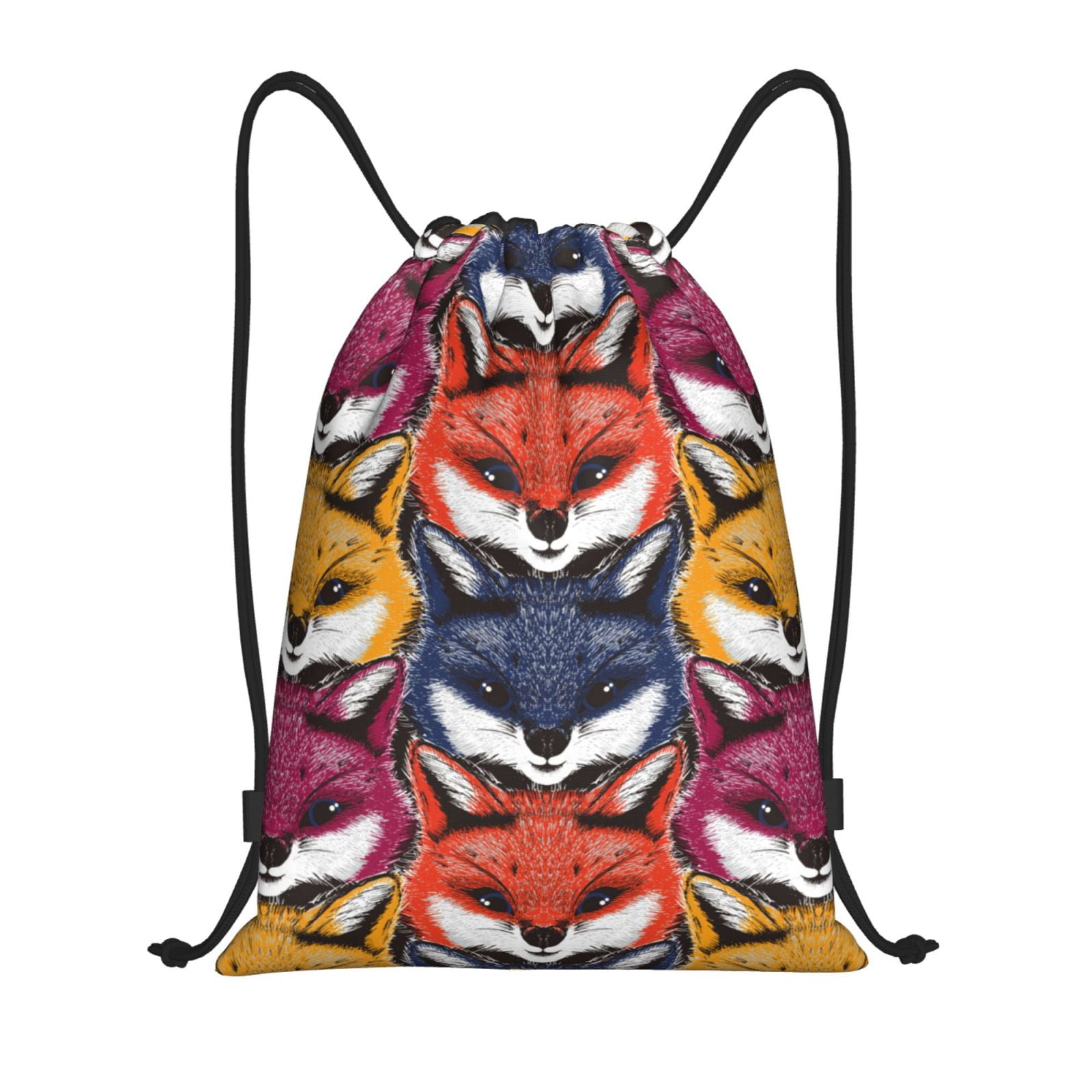 Bingfone Fox Face Drawstrings Backpacks Bags for Men Women Gym ...
