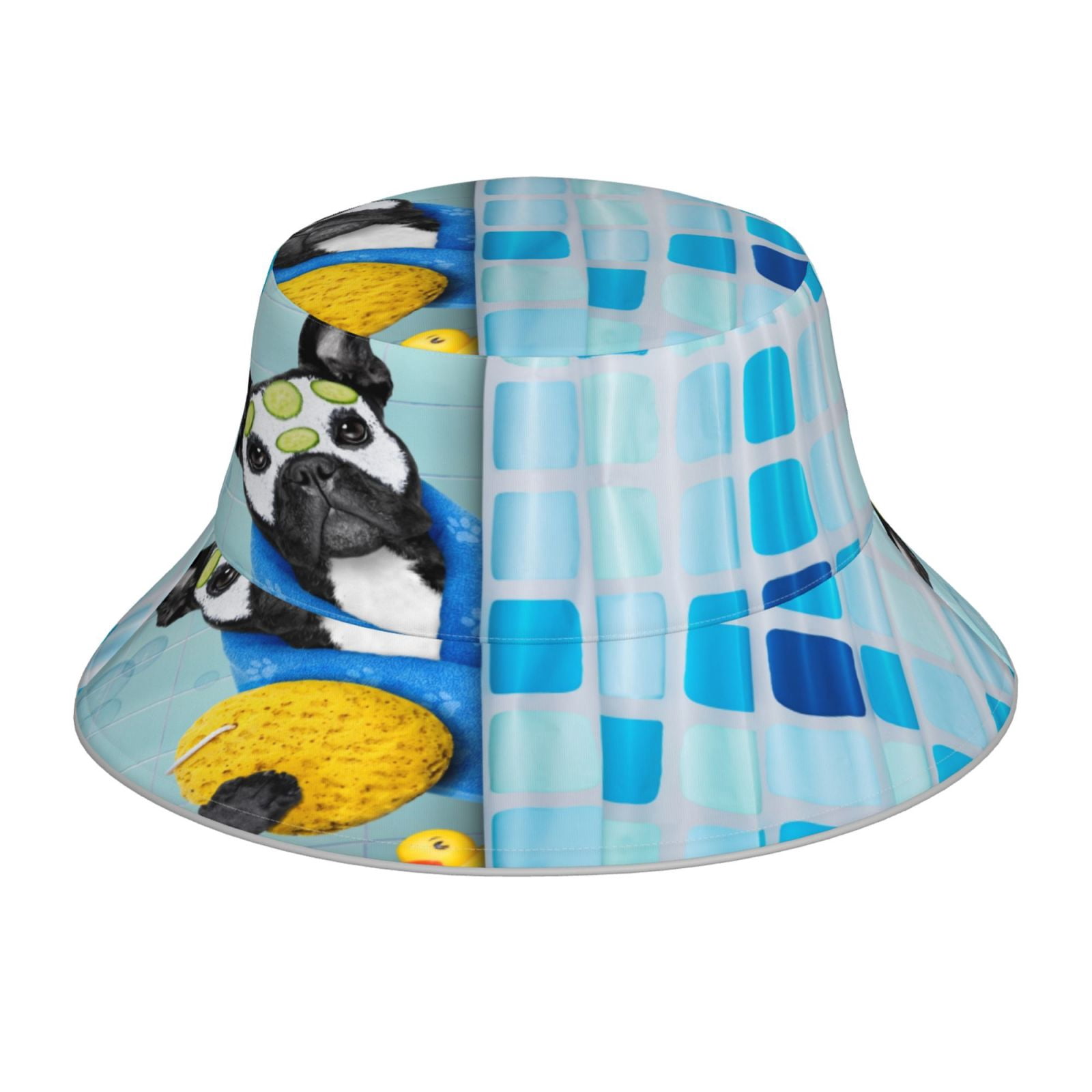 Bingfone French Bulldog Dog In A Bathtub Bucket Hat For Men Women ...