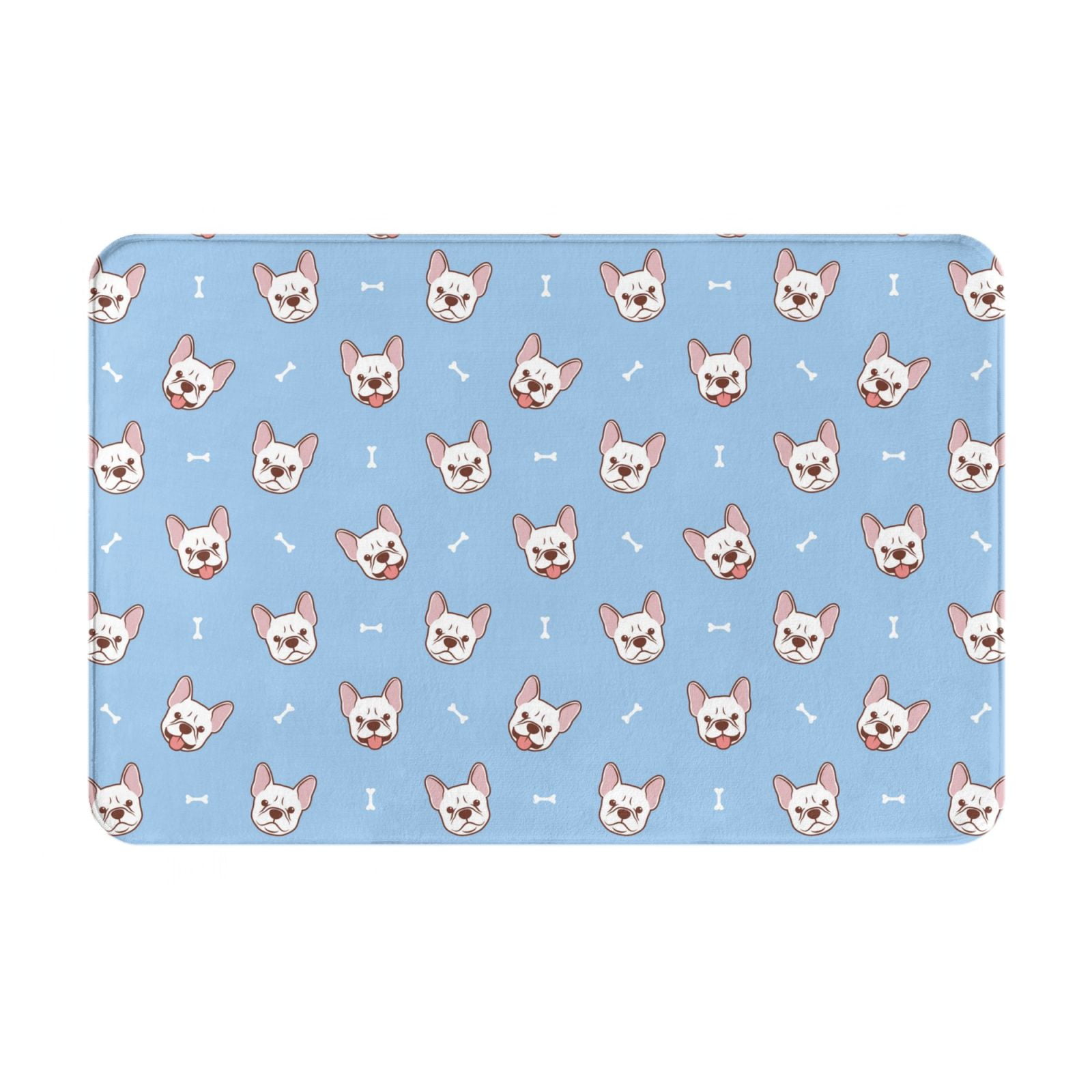 Bingfone French Bulldog Head Door Mat 16"X24" Front Entrance Non-Slip ...