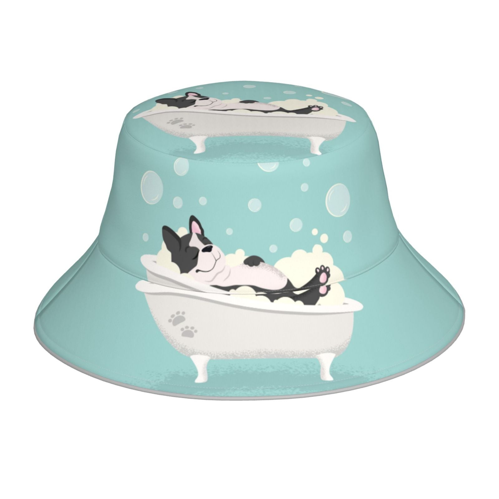 Bingfone French Bulldog Taking A Bath Bucket Hat For Men Women,Packable ...