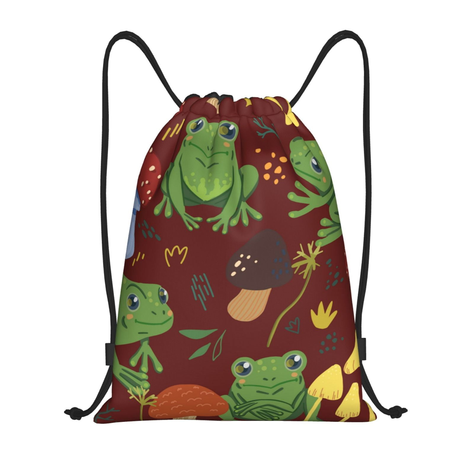 Bingfone Frogs And Mushrooms Drawstrings Backpacks Bags For Men Women ...
