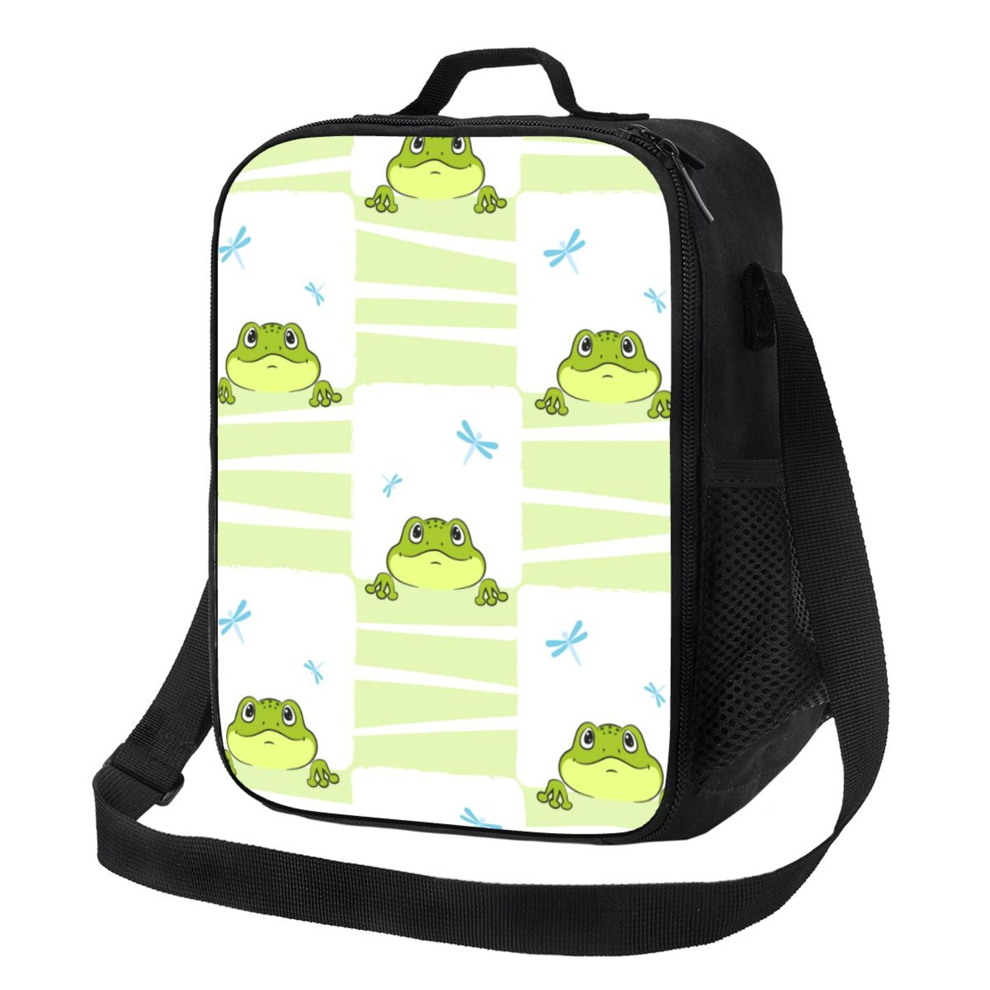 Bingfone Frogs and Dragonflies Reusable Insulated Lunch Bag Cooler for ...