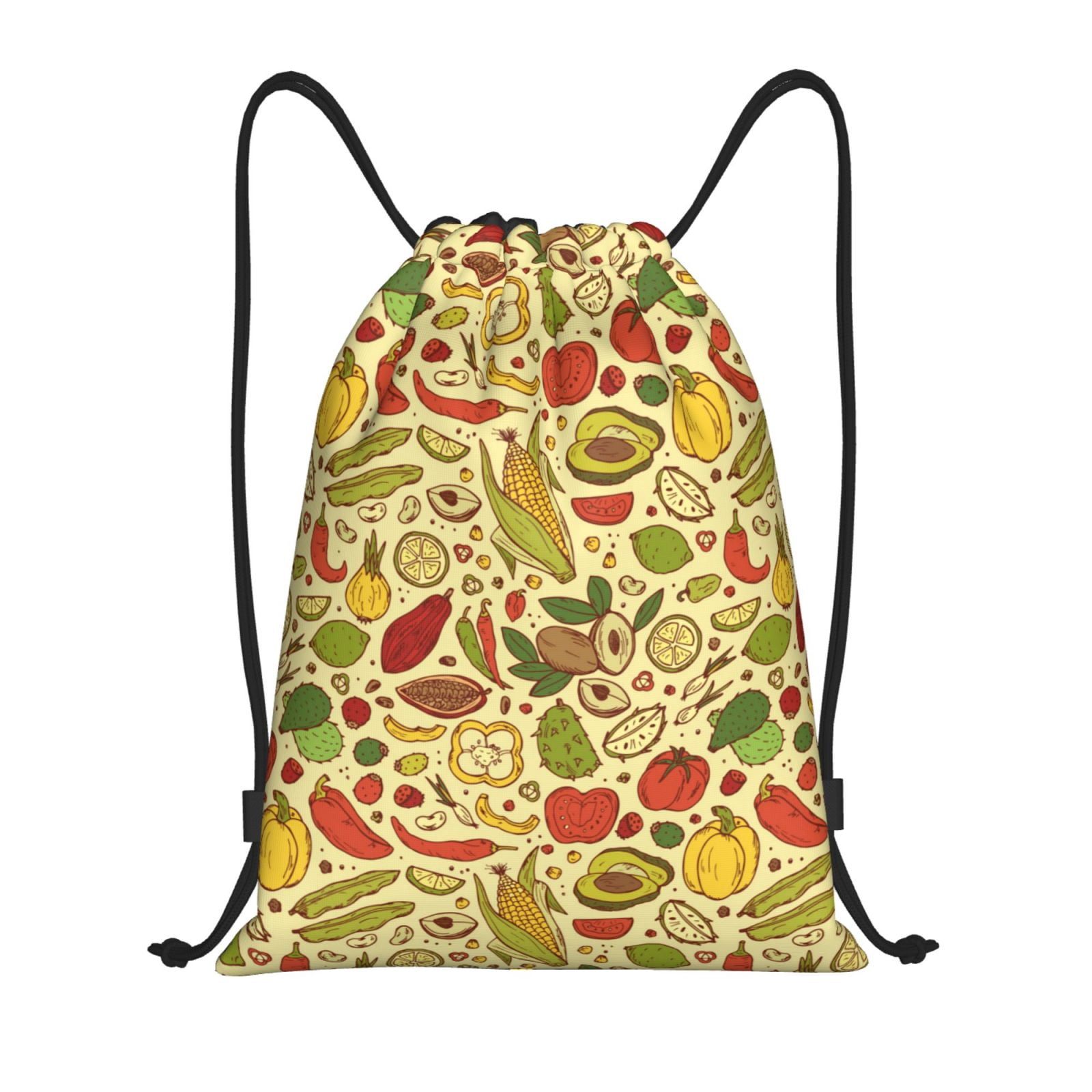 Bingfone Fruits And Vegetables Drawstrings Backpacks Bags for Men Women ...