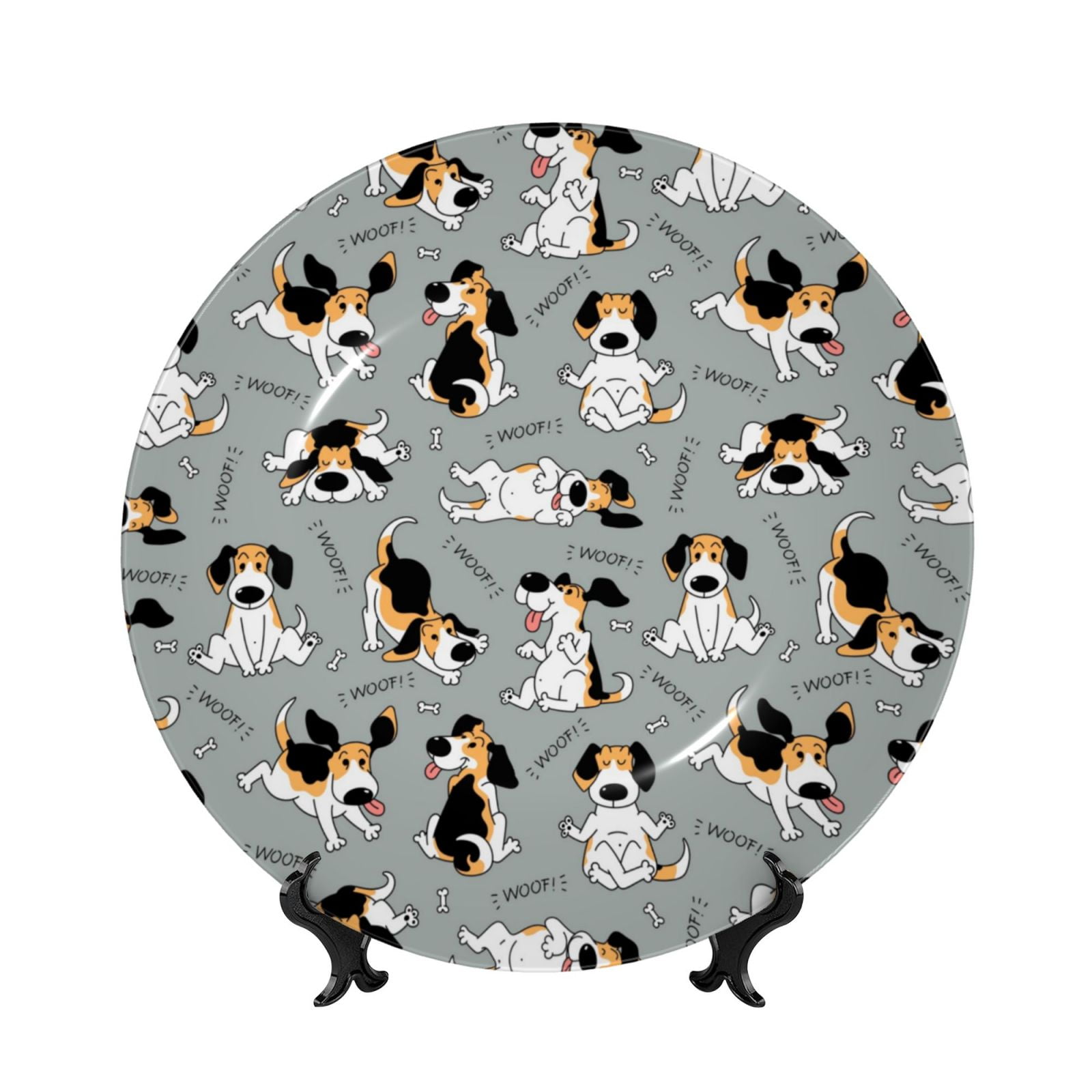 Bingfone Funny Beagle Active Dog Print Bone China Dinner Decorative ...