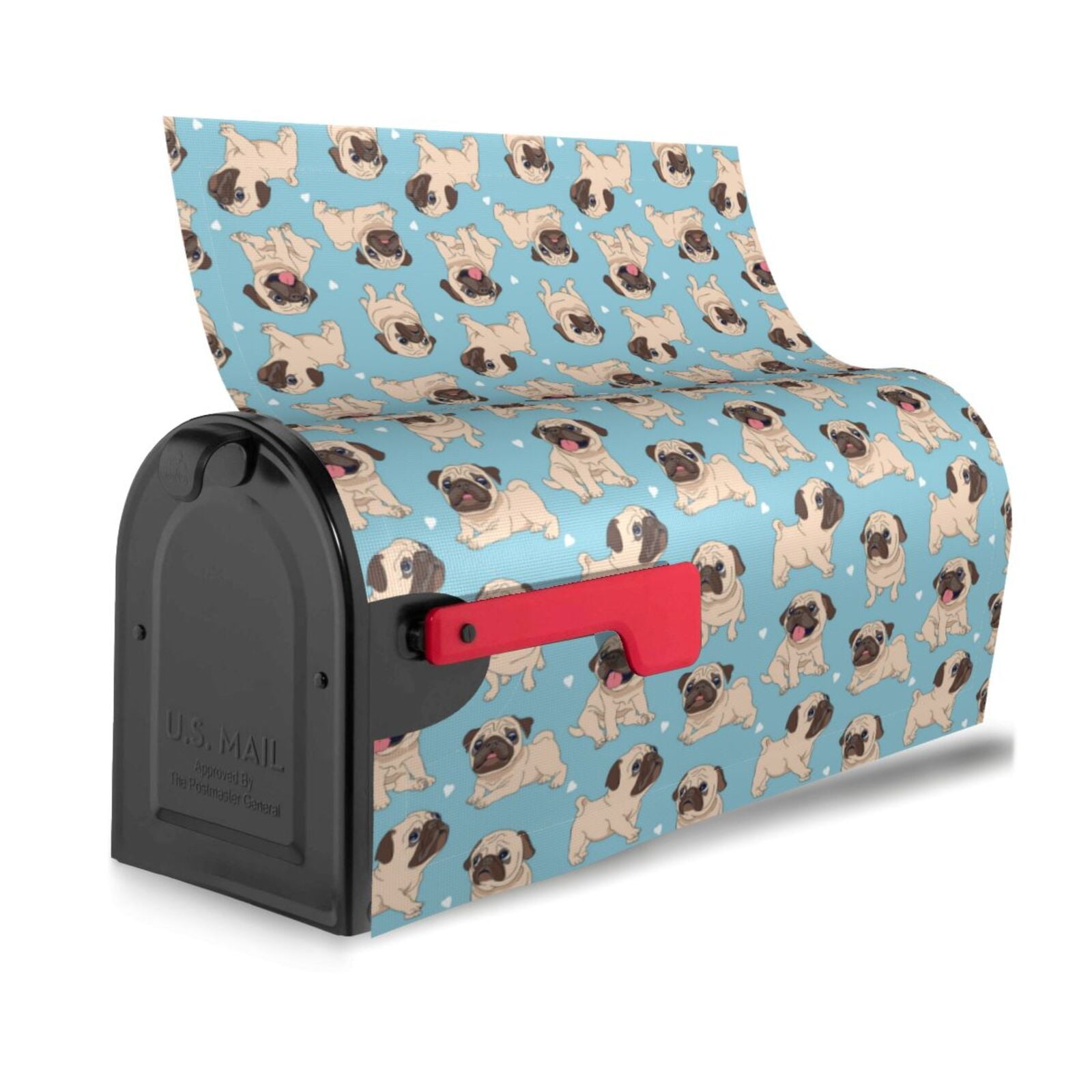 Bingfone Funny Cartoon Pugs Magnetic Mailbox Cover Standard Size for ...