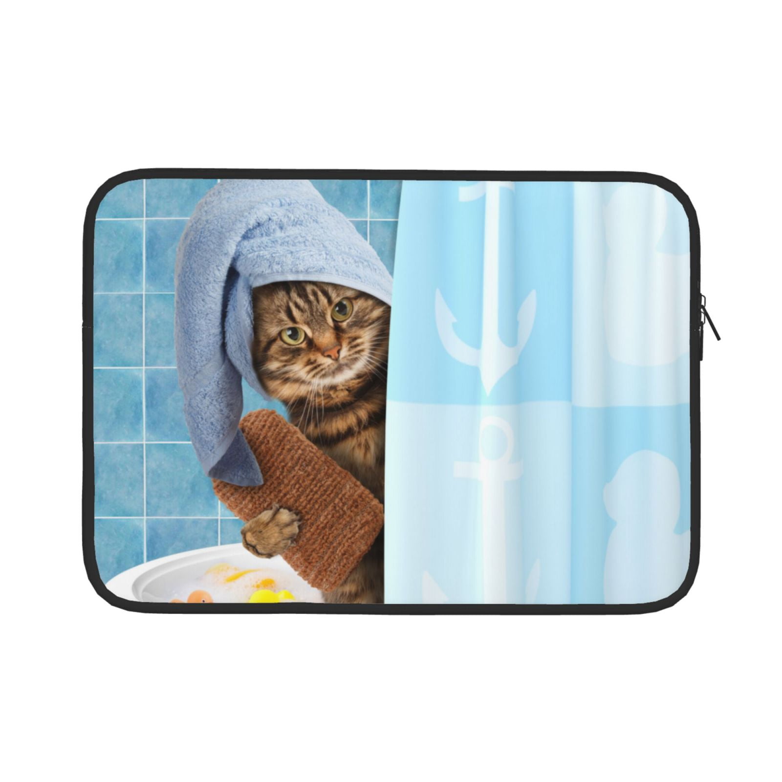 Bingfone Funny Cat Taking A Bath Laptop Sleeve Case 13 Inch, 360 ...