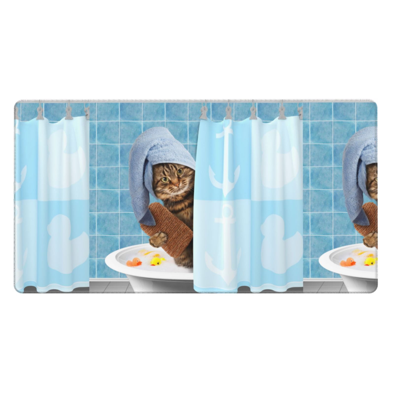 Bingfone Funny Cat Taking A Bath Large Gaming Mouse Pad,Extended Desk ...