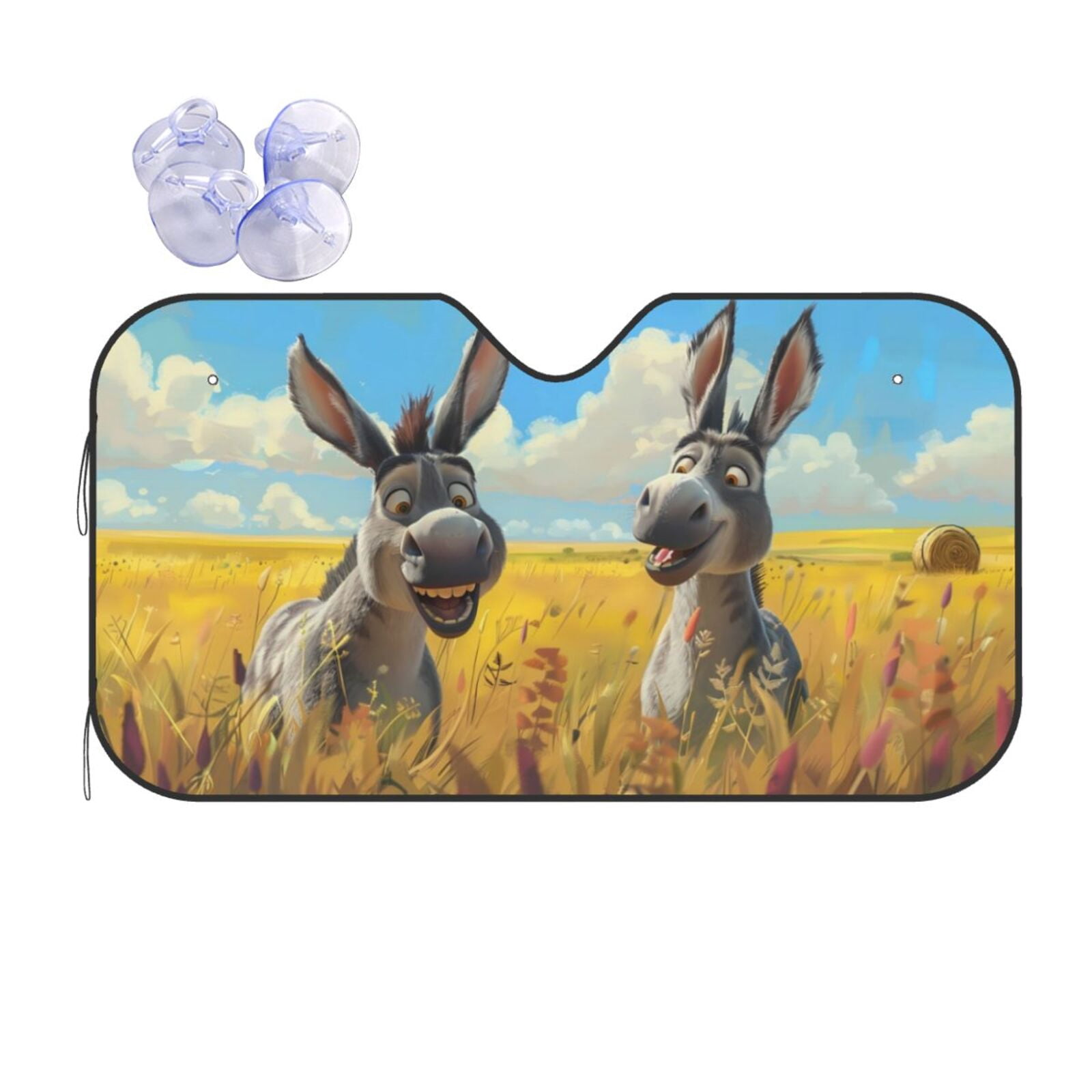 Bingfone Funny Countryside Donkey Car Windshield Sun Shade Protector ...