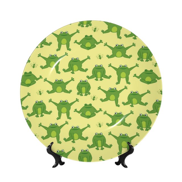 Bingfone Funny Frogs Print Bone China Dinner Decorative Plates,Handmade ...
