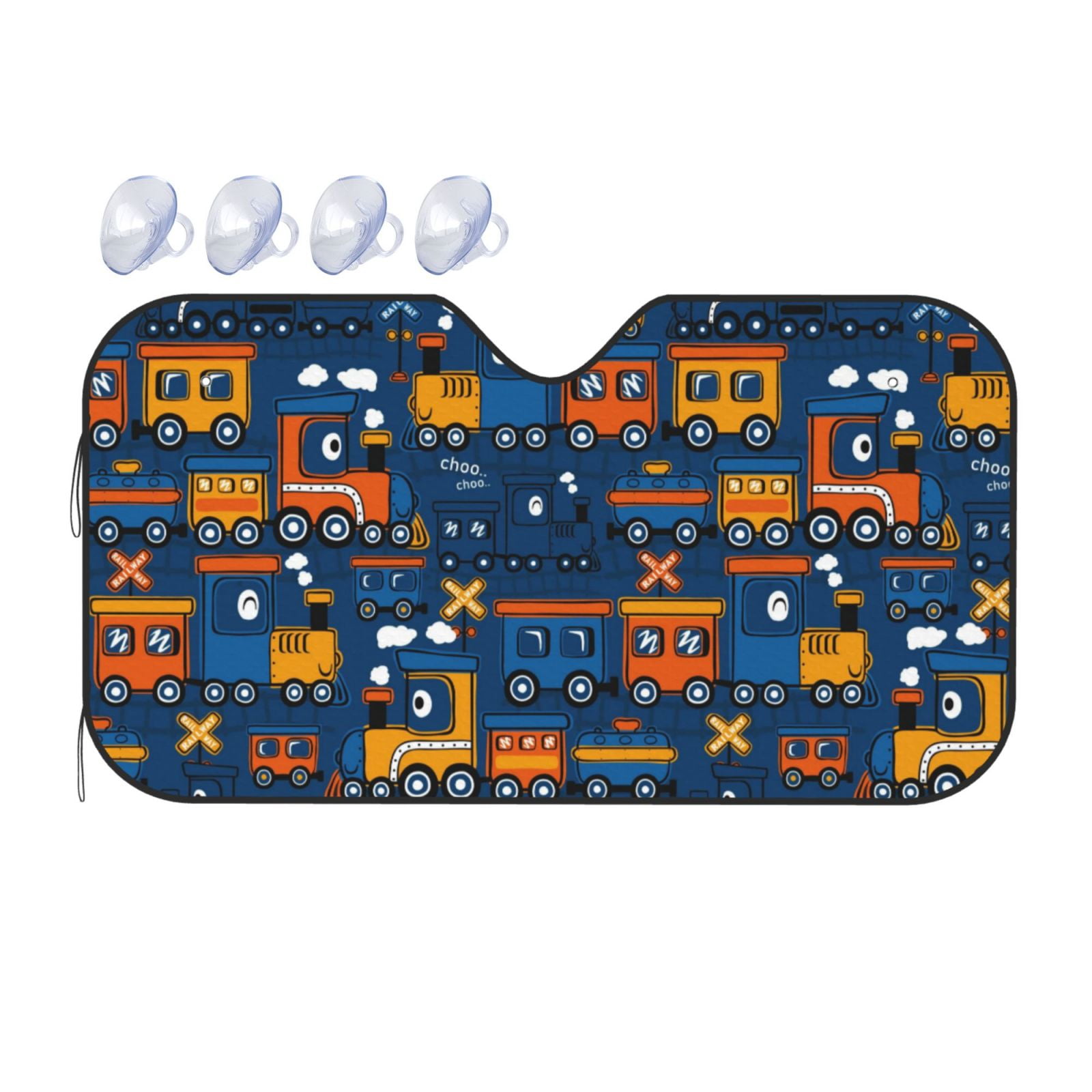 Bingfone Funny Steam Train Car Windshield Sunshade,Sun Foldable Sun ...