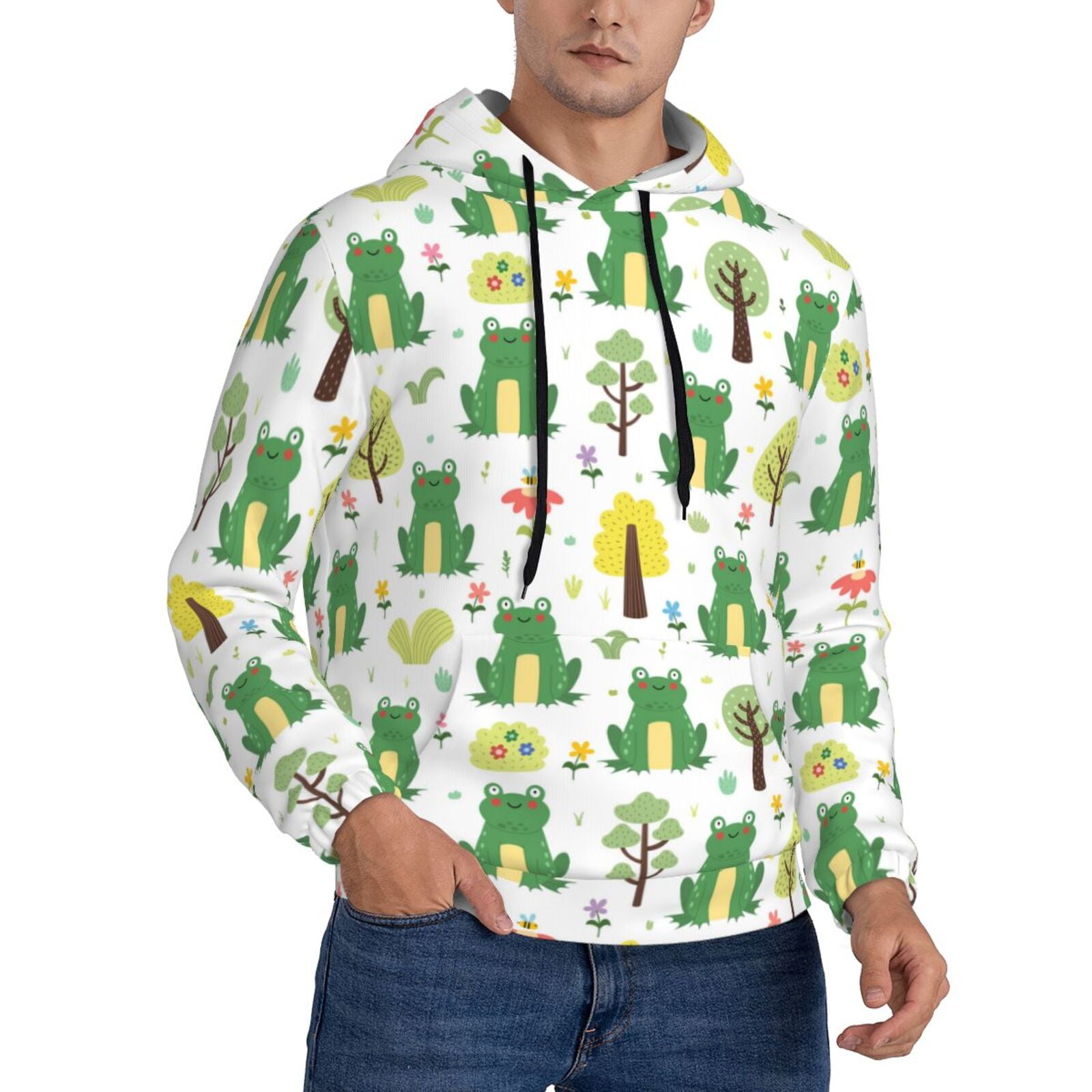 Bingfone Funny Toad Men's Drawstring Hoodie Long Sleeve Pocket ...