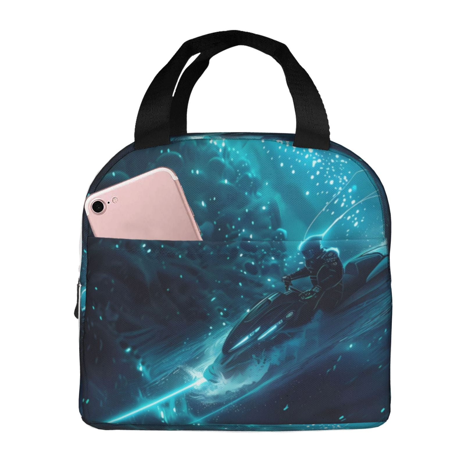 Bingfone Futuristic Jet Ski Adventure Print Lunch Bag Insulated Lunch ...