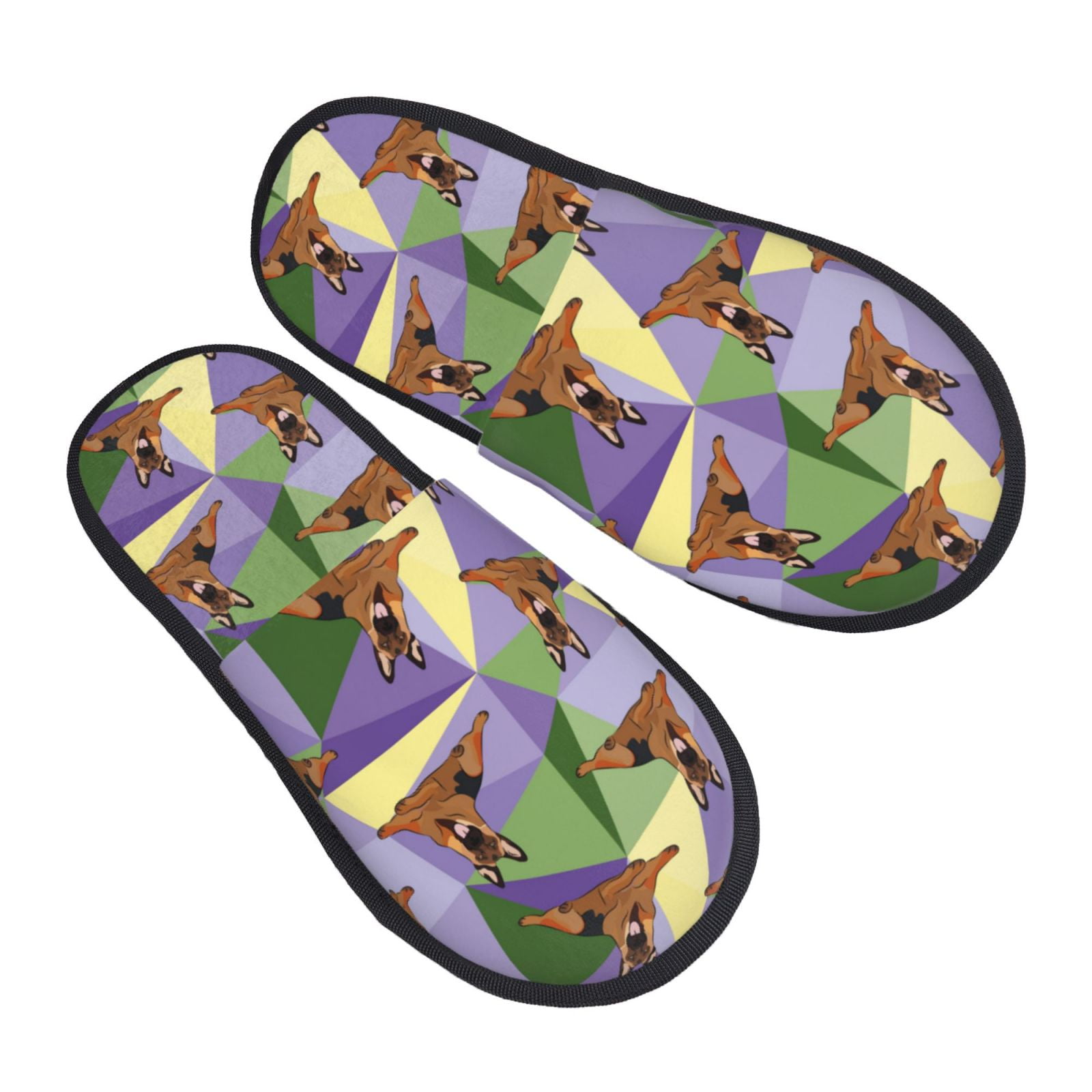 Bingfone German Shepherd Dog House Slippers for Women Men with Soft ...