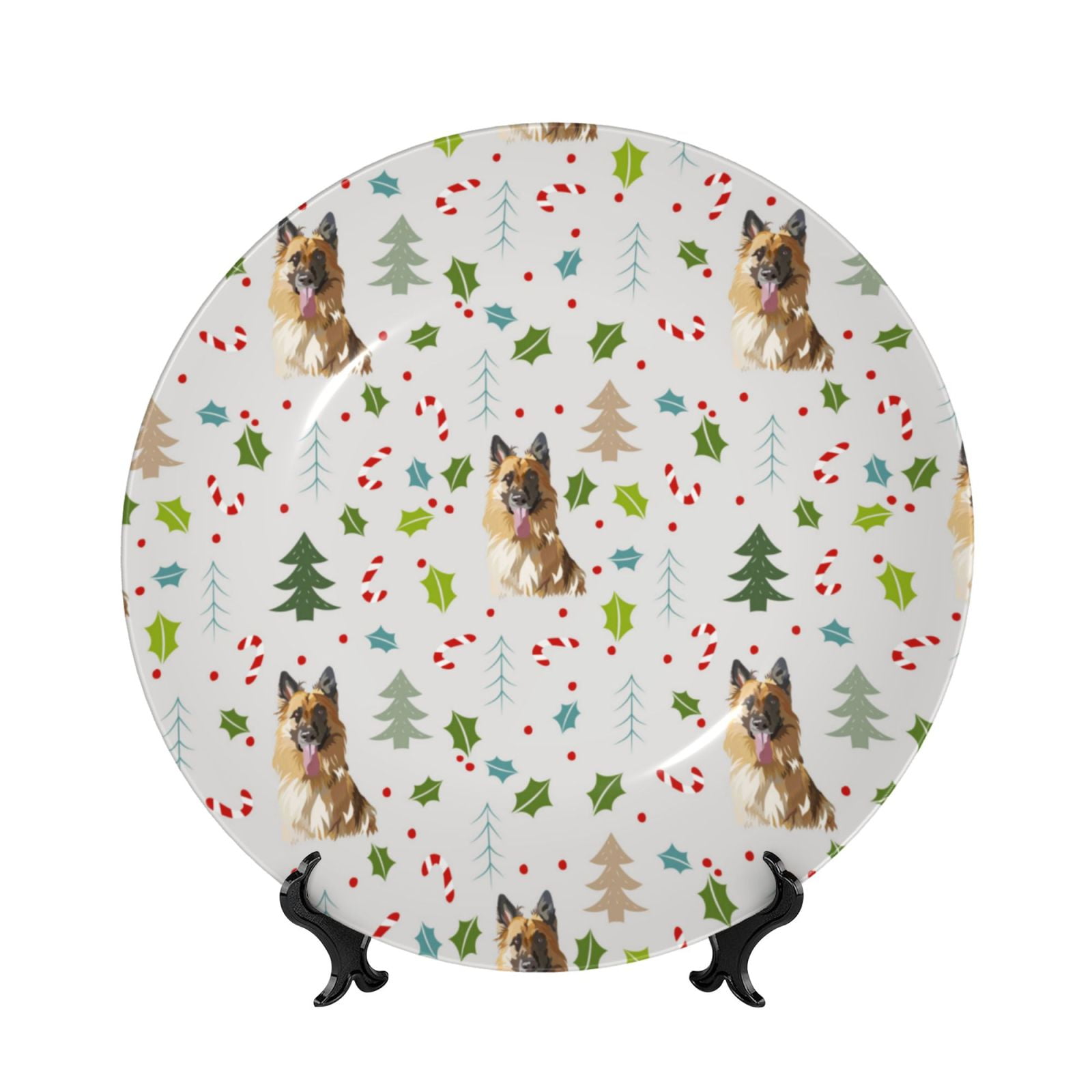 Bingfone German Shepherd Dog Print Bone China Dinner Decorative Plates ...