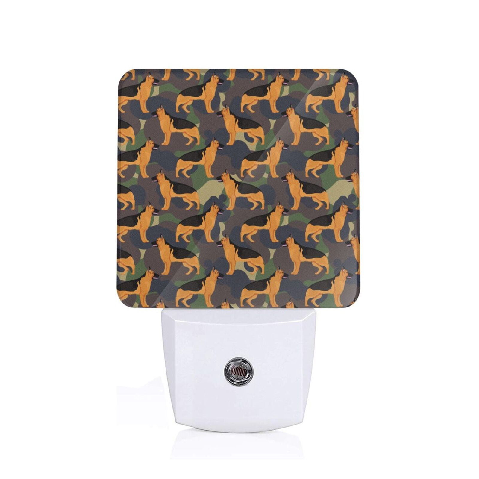 Bingfone German Shepherd Dog Print Night Lights Plug into Wall,Dusk to ...