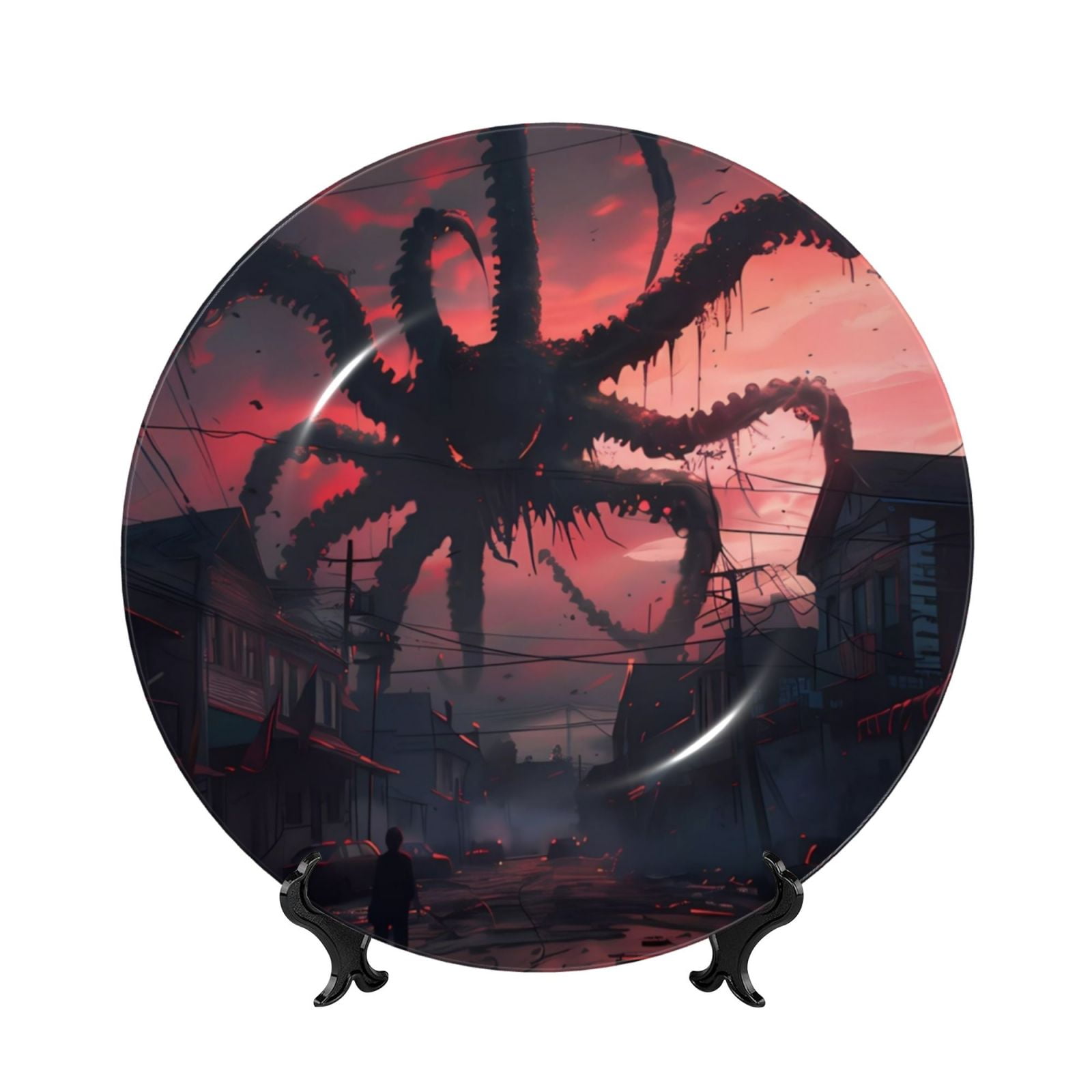 Bingfone Giant Monster Over City Print Bone China Dinner Decorative ...