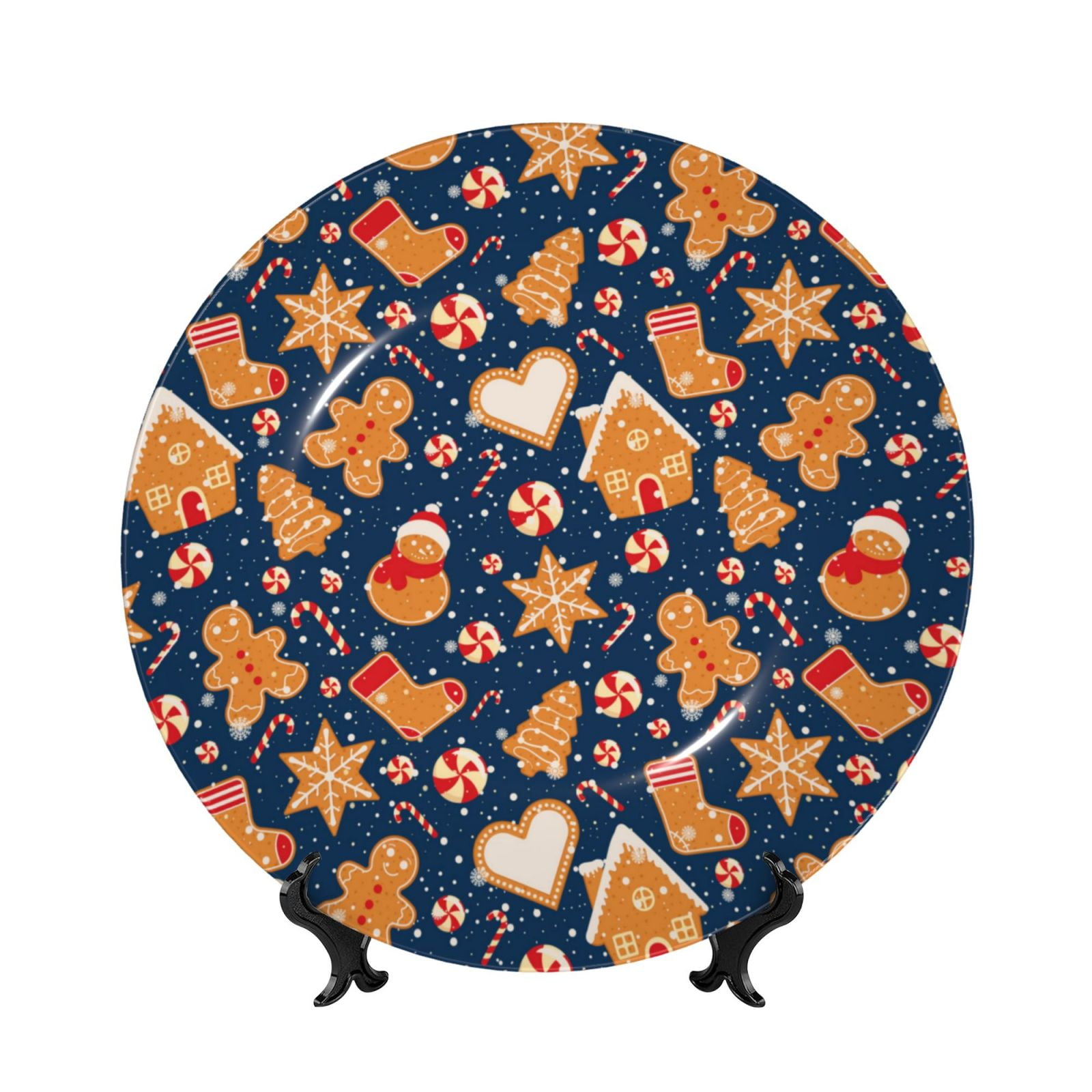 Bingfone Gingerbread Delights Print Bone China Dinner Decorative Plates ...