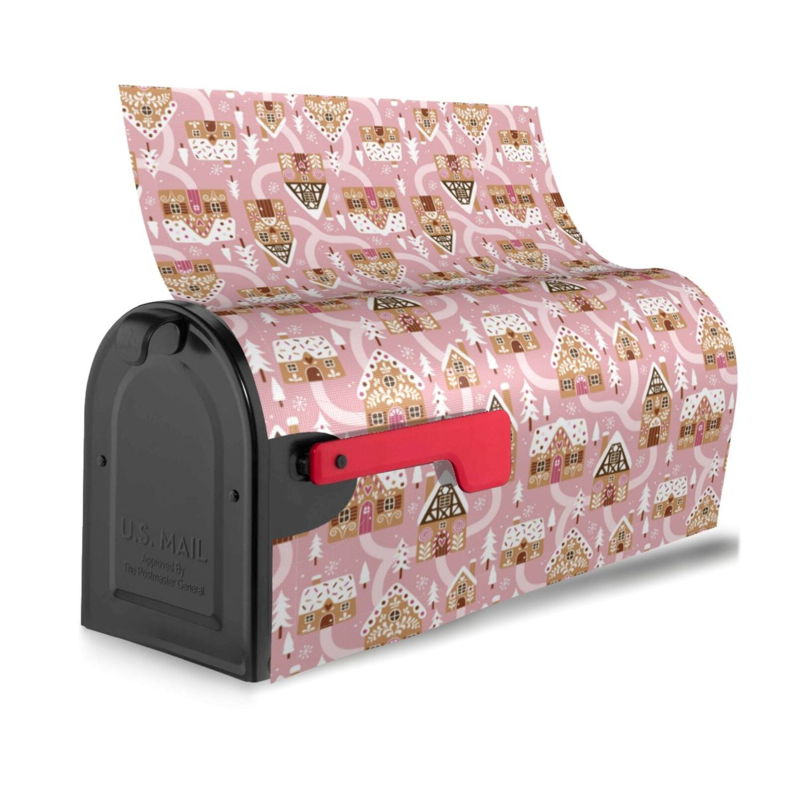 Bingfone Gingerbread Houses Pink Wonderland Magnetic Mailbox Cover ...
