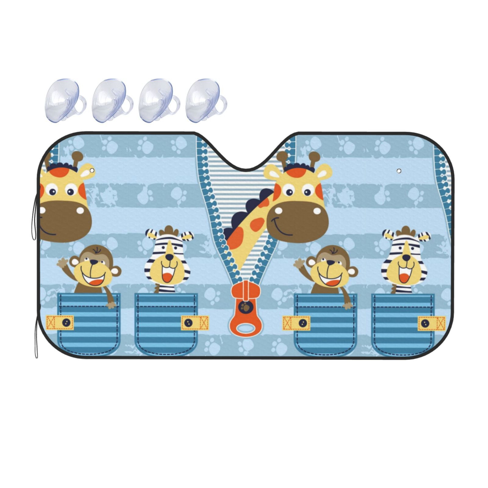 Bingfone Giraffe Come Out From Zipper Car Windshield Sunshade,Sun ...