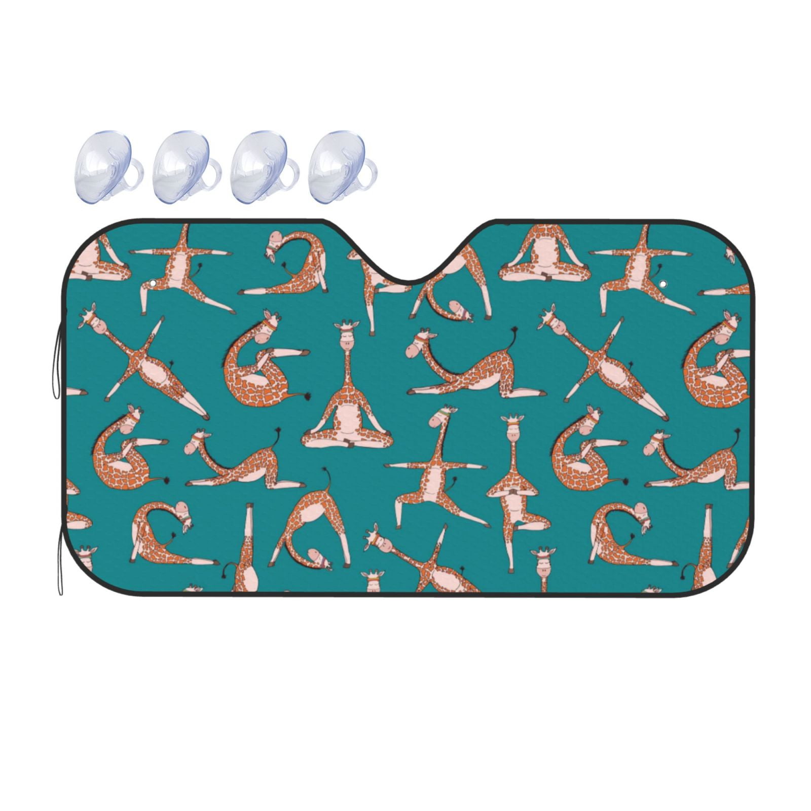 Bingfone Giraffes Doing Various Yoga Car Windshield Sunshade,Sun ...