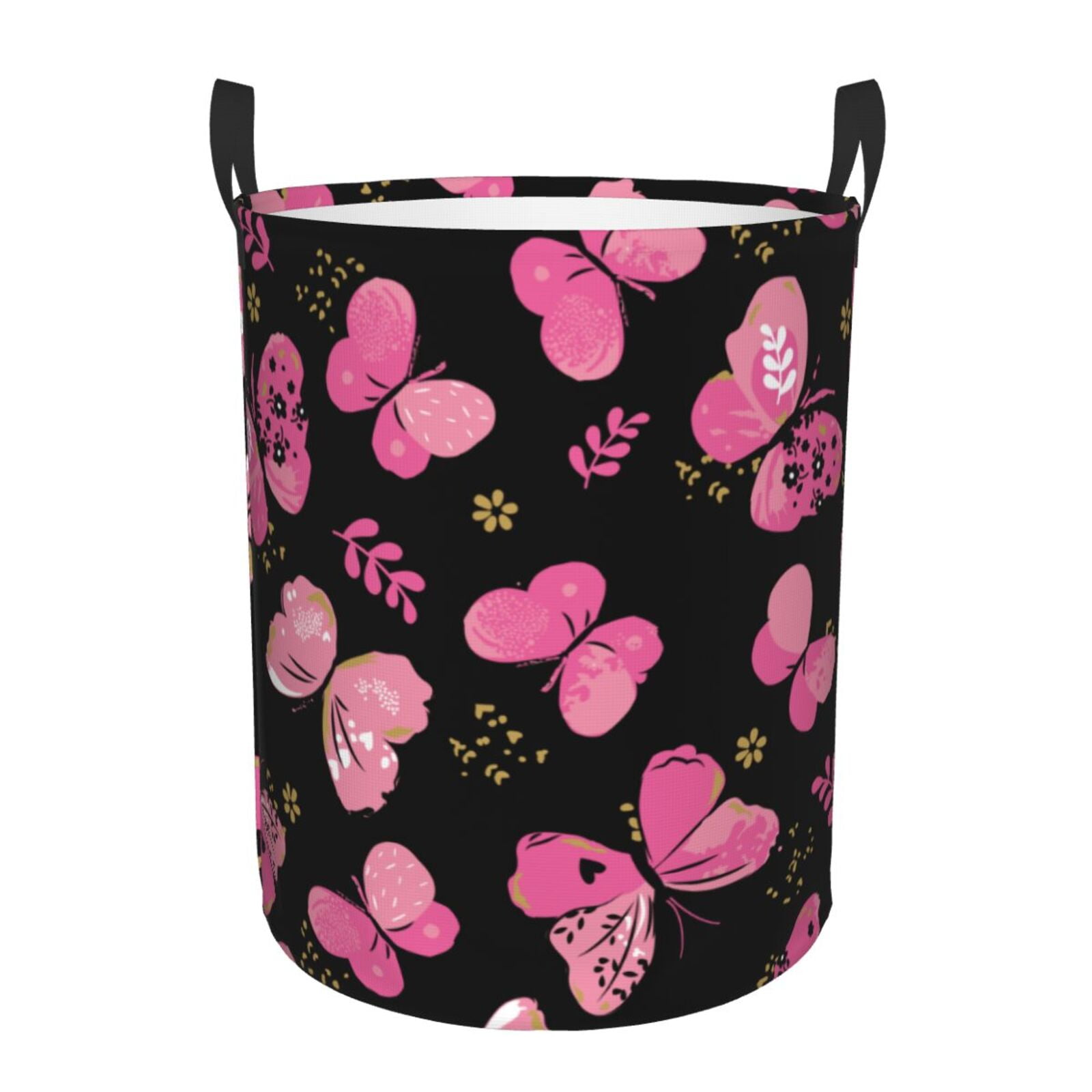 Bingfone Girl Butterfly Waterproof Foldable Laundry Hamper Bucket With ...