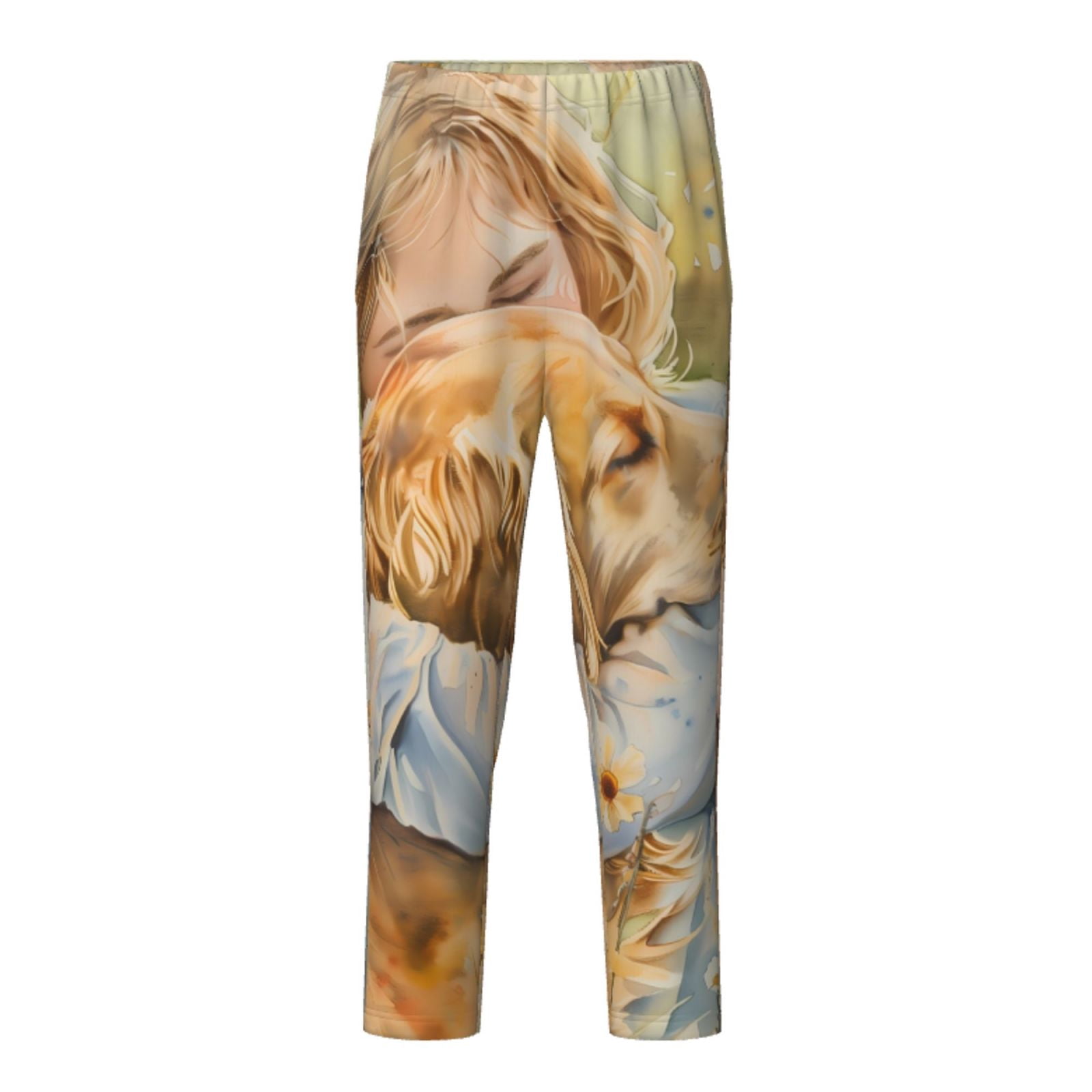 Bingfone Girl Hugging Dog Flowers Print Boys Girls Pajama Pants Lounge ...