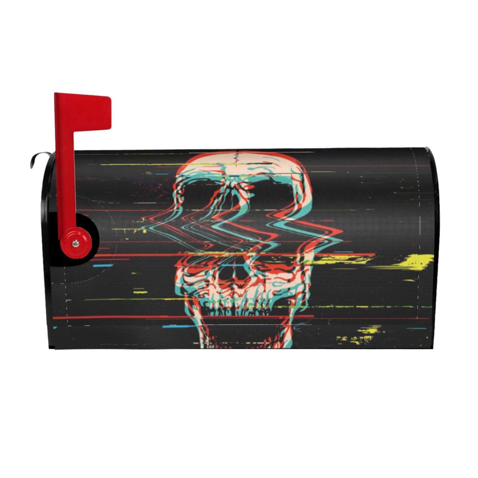 Bingfone Glitch Screaming Skull Magnetic Mailbox Cover Standard Size ...