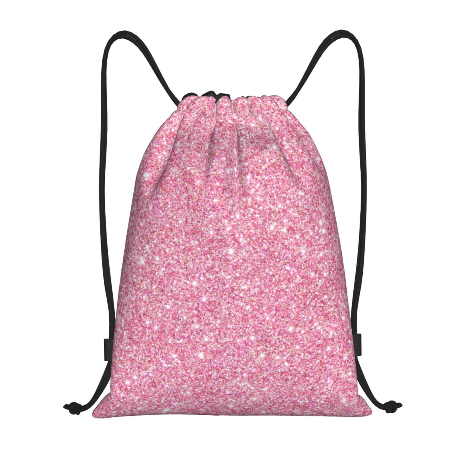 Bingfone Glitter Pink Drawstrings Backpacks Bags For Men Women Gym ...