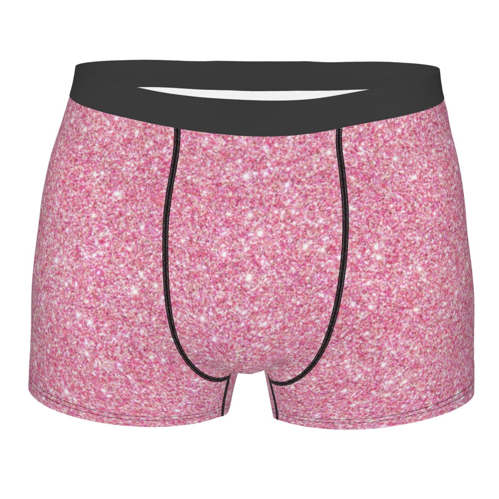 Bingfone Glitter Pink Men'S Underwear - Casual Stretch Boxer Briefs ...