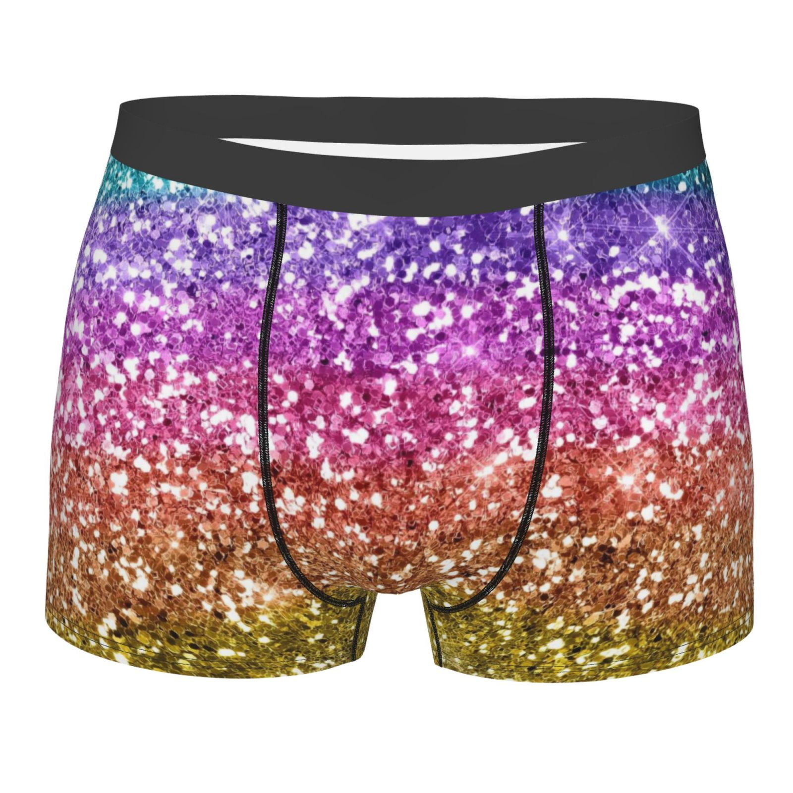 Bingfone Glitter Rainbow Men'S Underwear - Casual Stretch Boxer Briefs ...