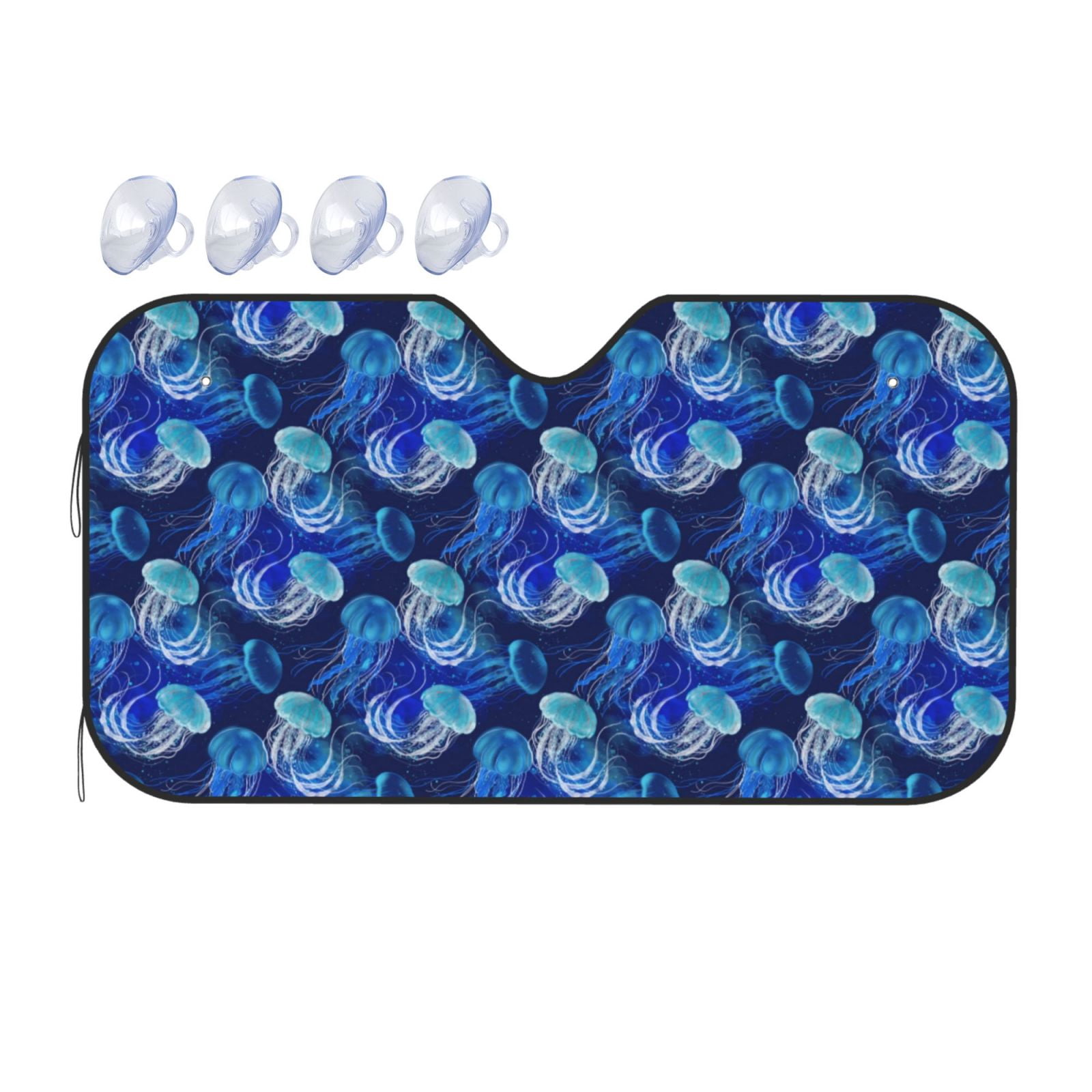 Bingfone Glowing Jellyfish Pattern Car Windshield Sunshade,Sun Foldable ...