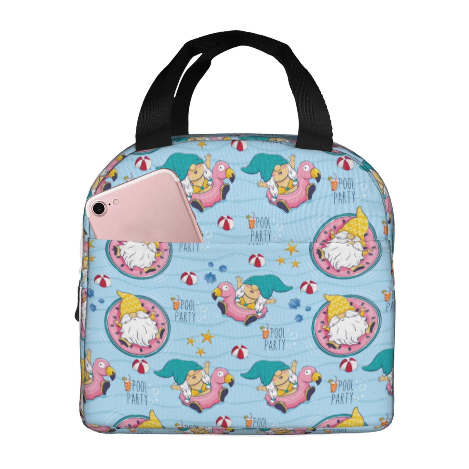 Bingfone Gnome Pool Party Print Lunch Bag Insulated Lunch Box, Small ...